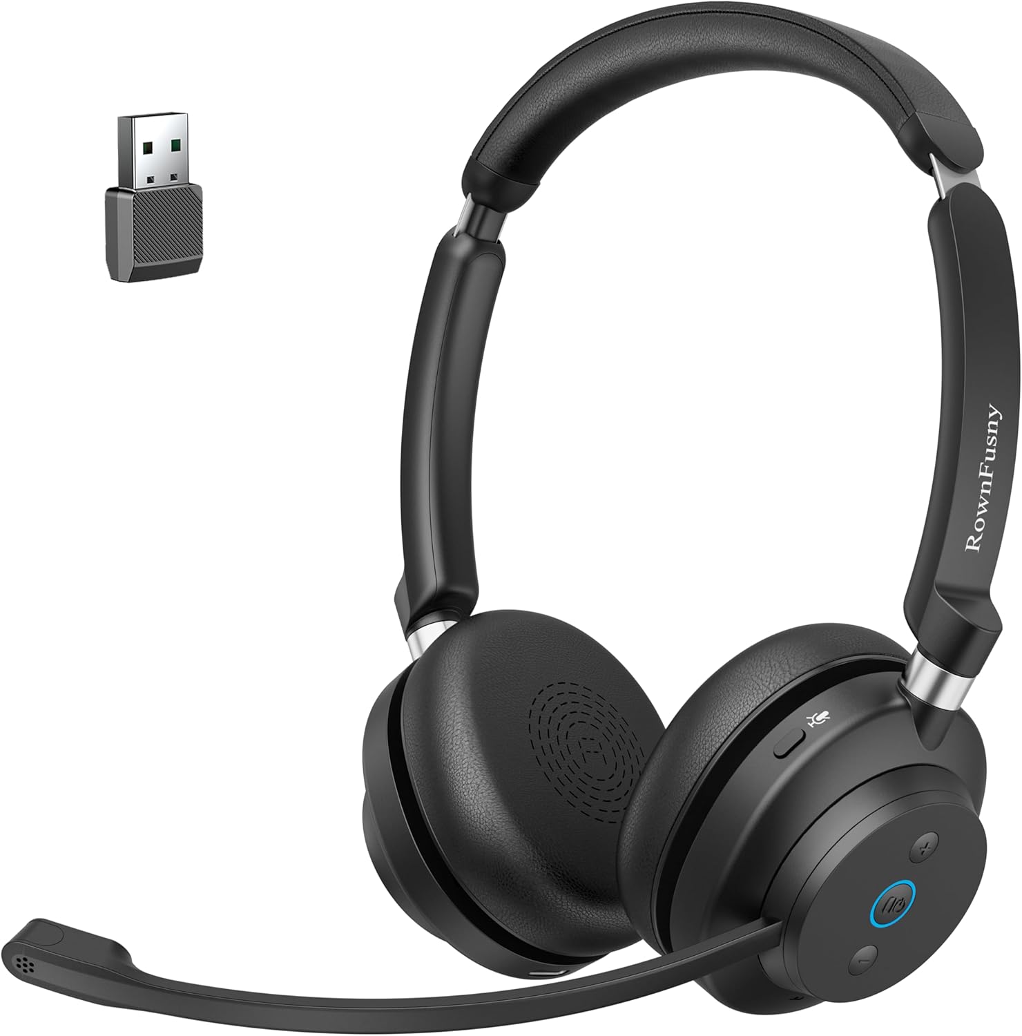 Amazon.com: Rownfusny Wireless Work Headset with Mic for PC, Office ...