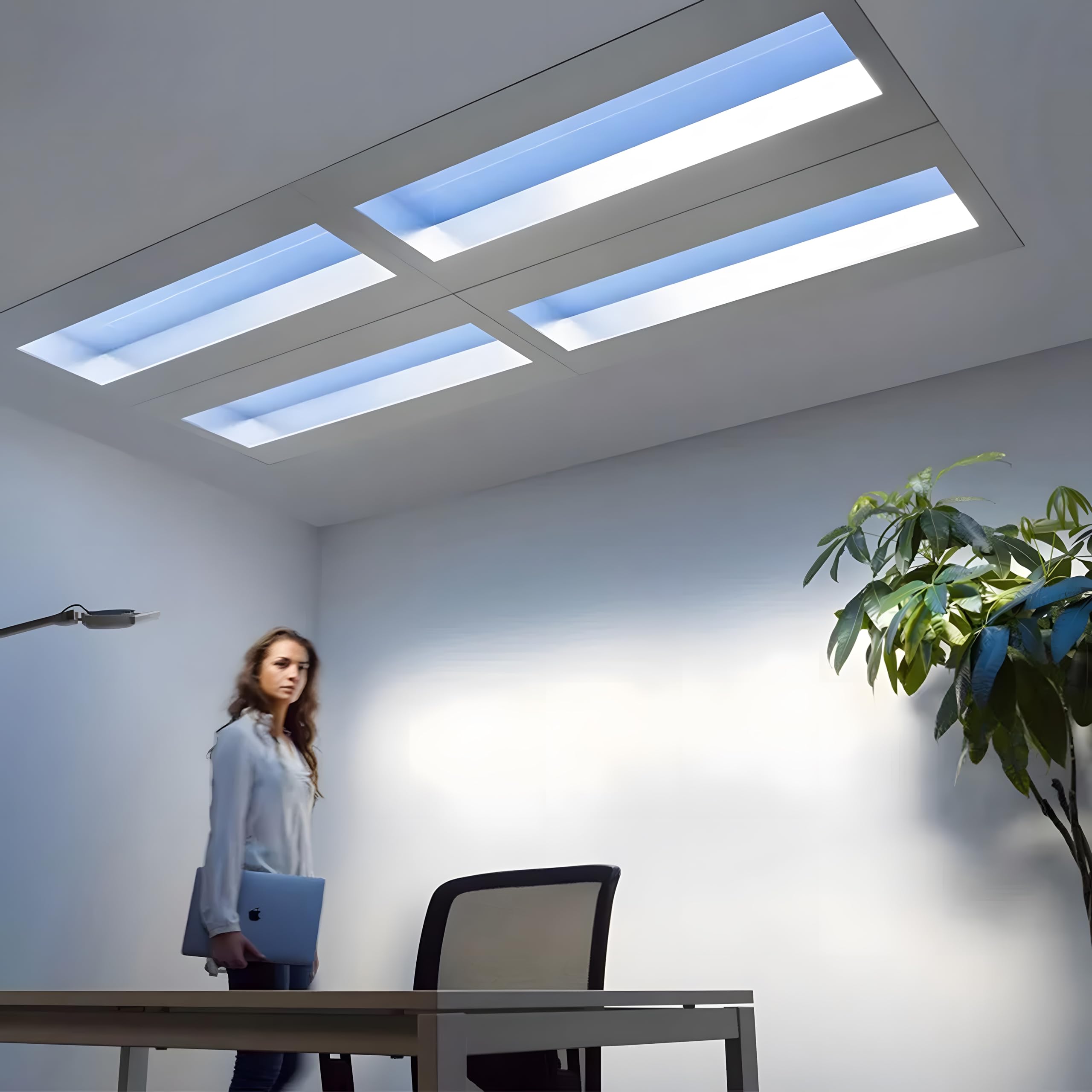 Bofea- Smart Virtually Blue Sky Light Ceiling Light, Flush Mount Blue ...