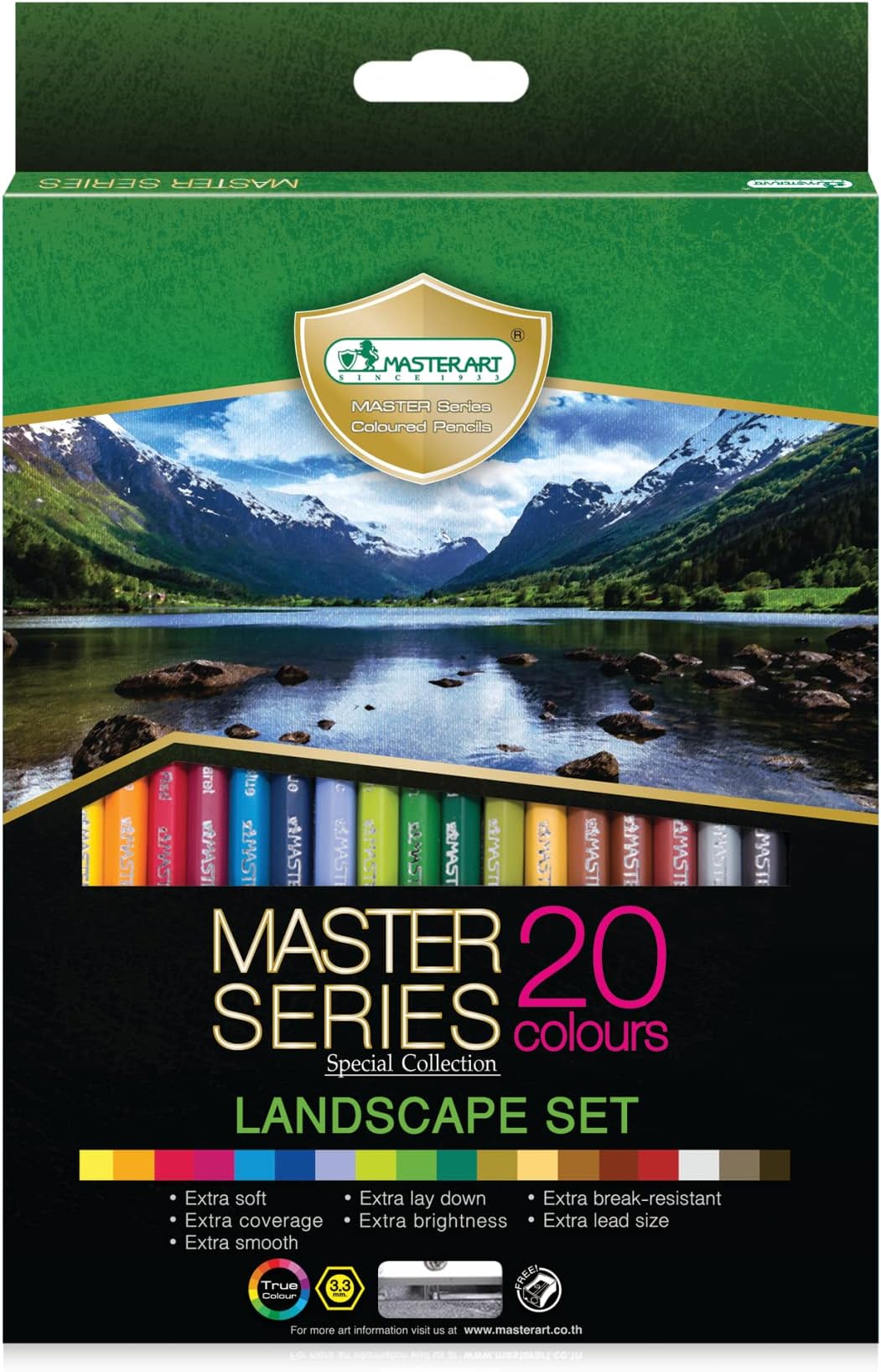 Amazon.com : MASTERART Colored Pencils Master Series 20 Colors in ...