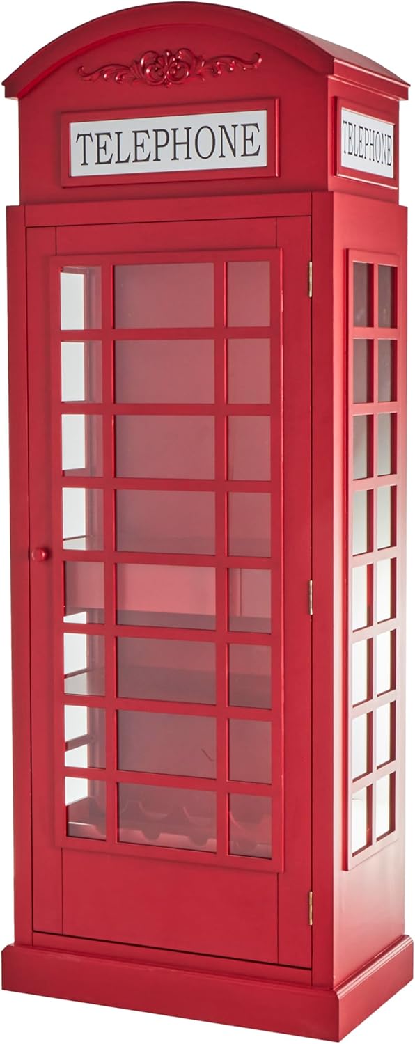 Amazon.com: Deco 79 Wooden Telephone Standing Wine Rack Vintage London ...