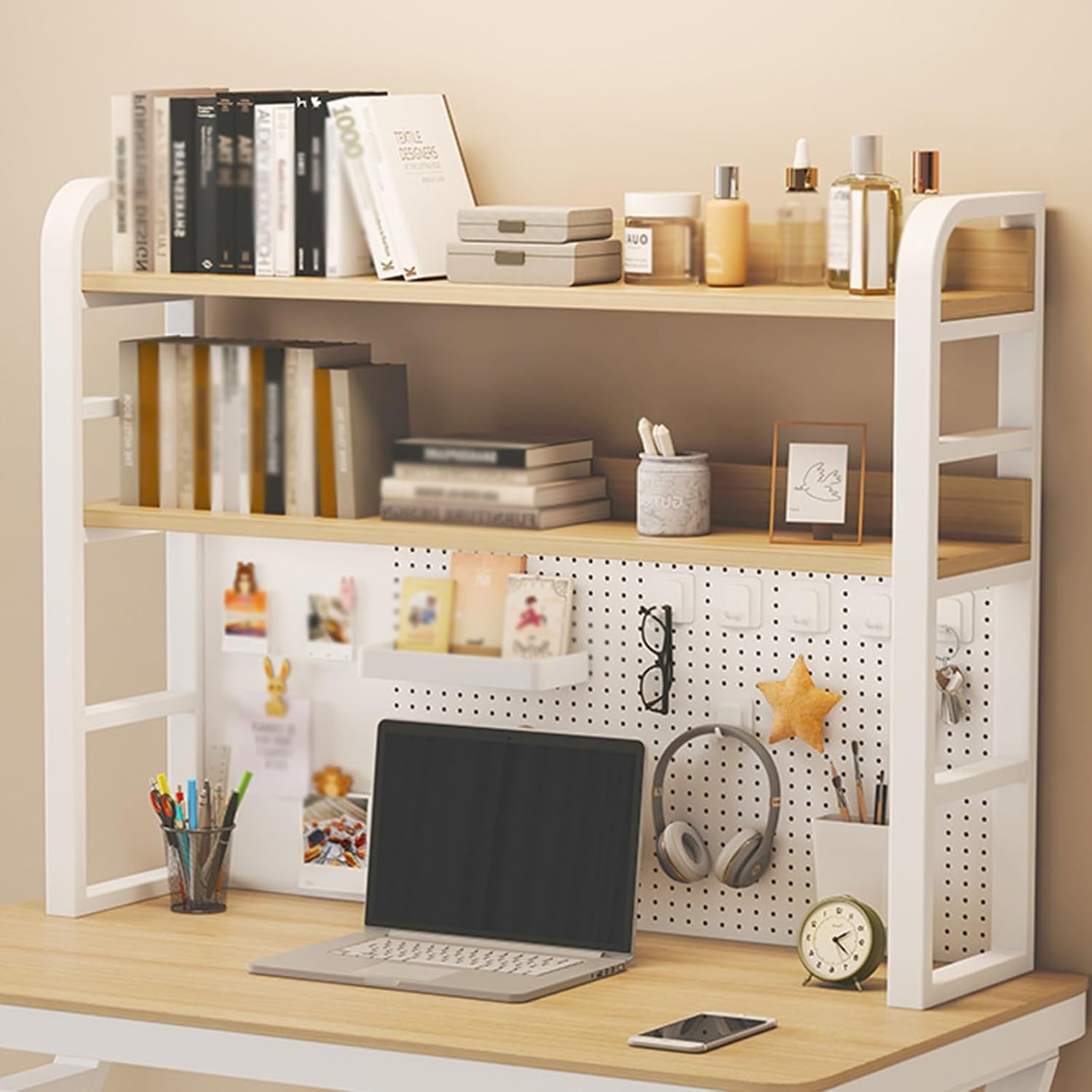 Amazon.com: 3 Tier Pegboard Standing Desk Accessories for Desk, Modern ...