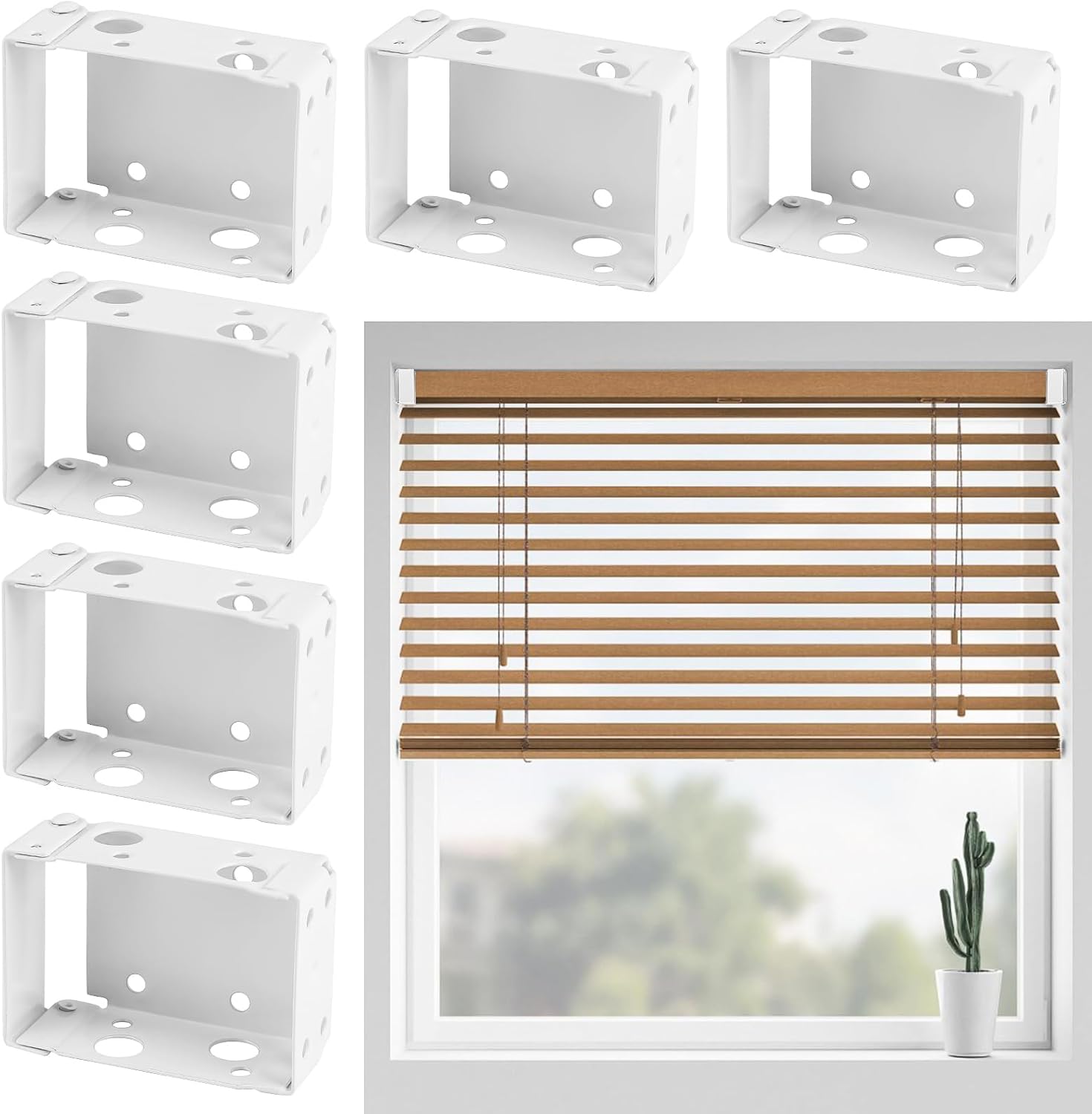 6 Pcs Venetian Blind Brackets, White Venetian Blind Fittings, Metal ...