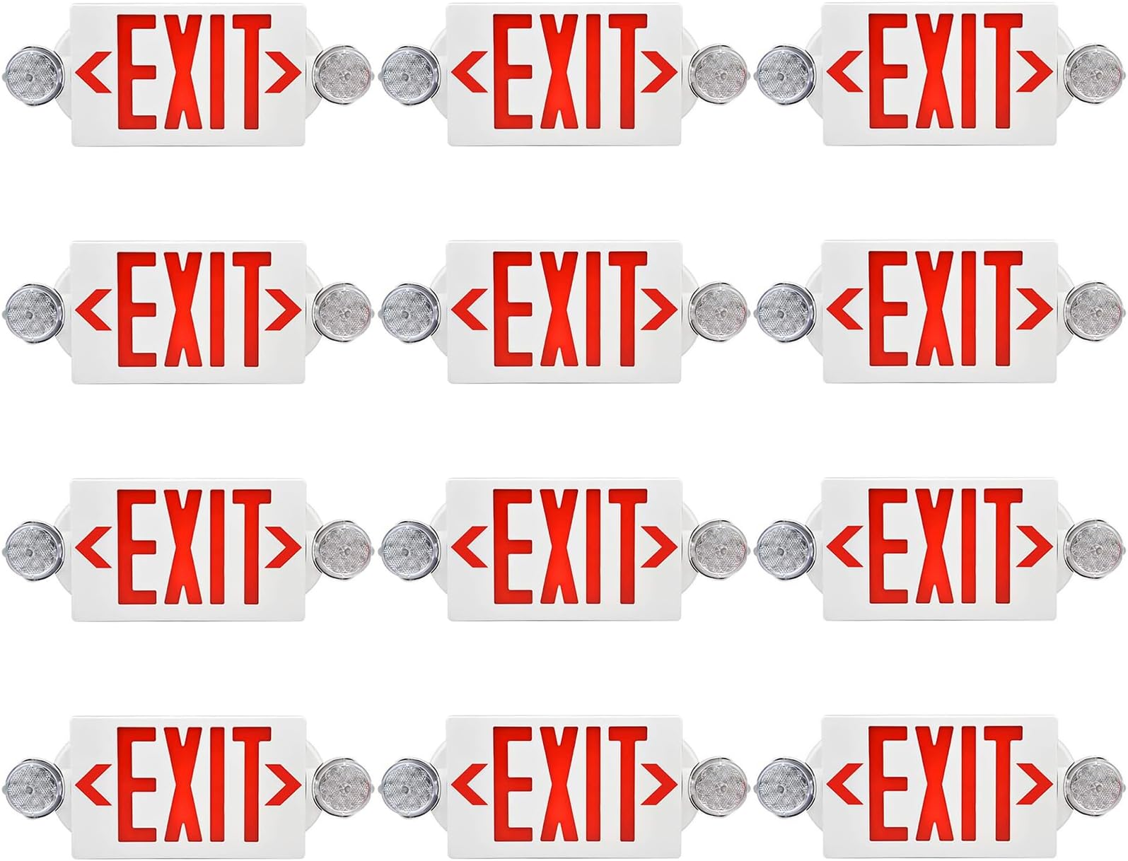 AKT LIGHTING Emergency Exit Light, Adjustable Two LED Head Exit Sign ...