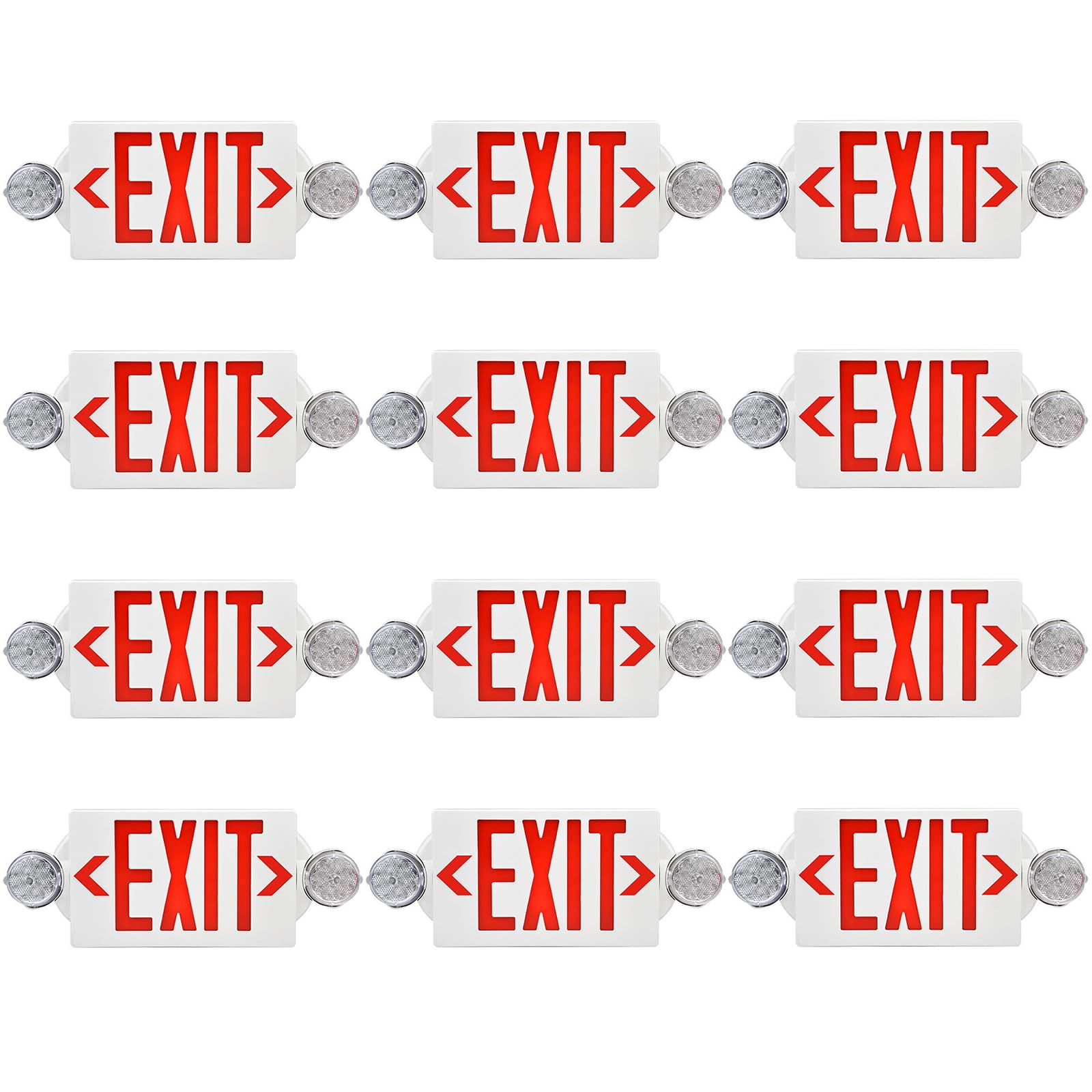 AKT LIGHTING Emergency Exit Light, Adjustable Two LED Head Exit Sign ...