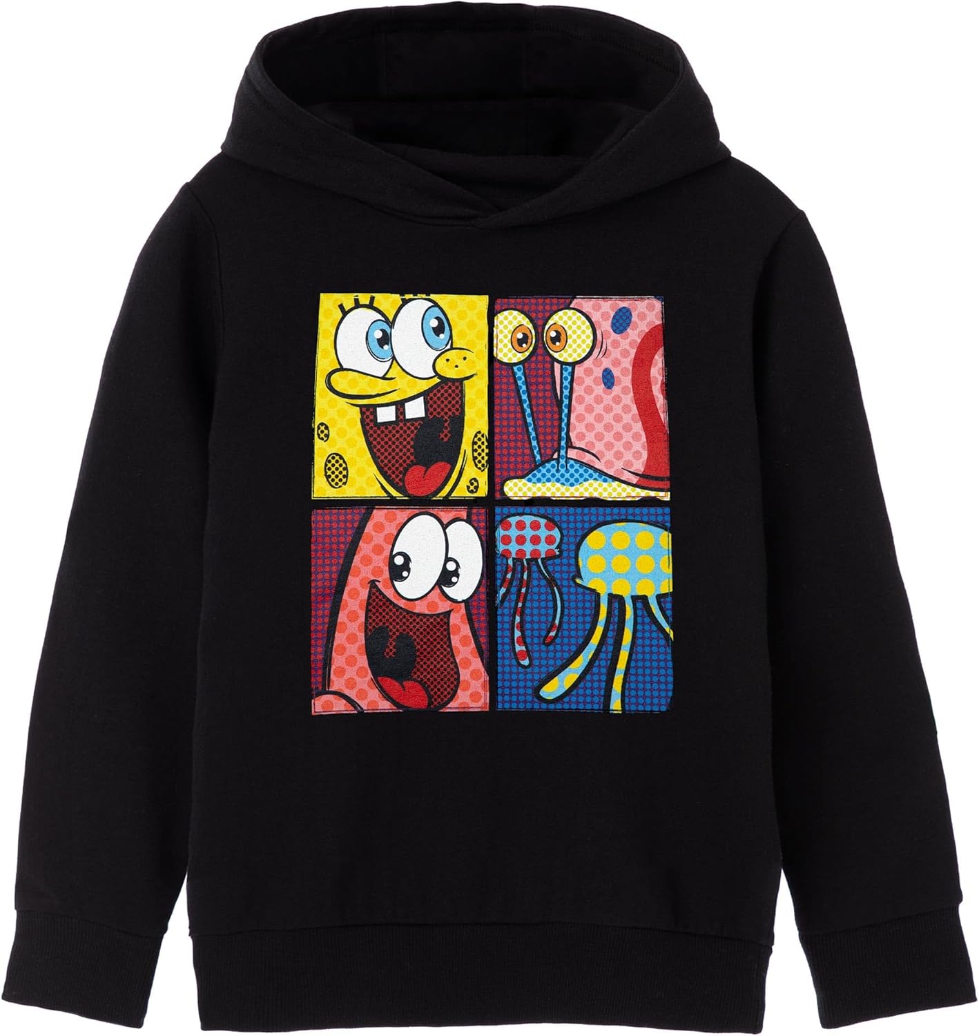 SPONGEBOB SQUAREPANTS Pop Art Kids Black Hoodie | Add a Splash of Color ...