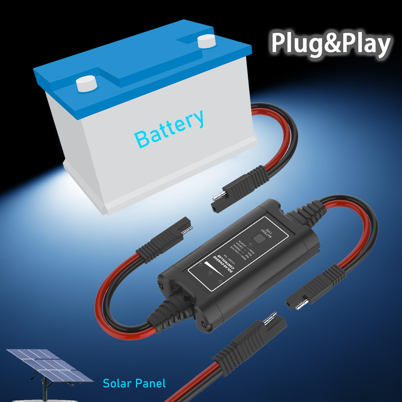 Snapklik.com : 10Amp MPPT Solar Charge Controller 12/24-Volt ...
