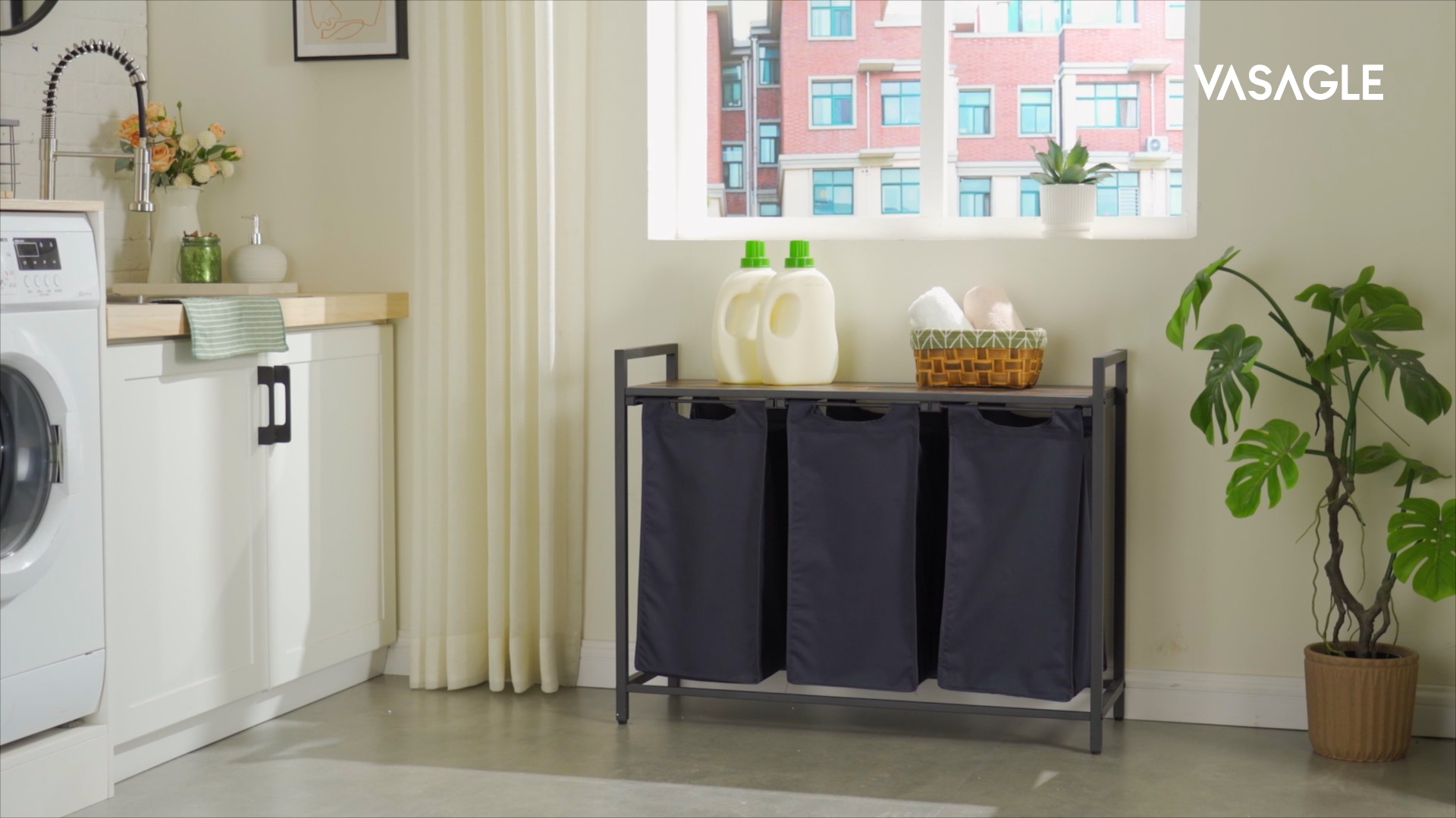 Watch VASAGLE 3 Section Laundry Hamper on Amazon Live