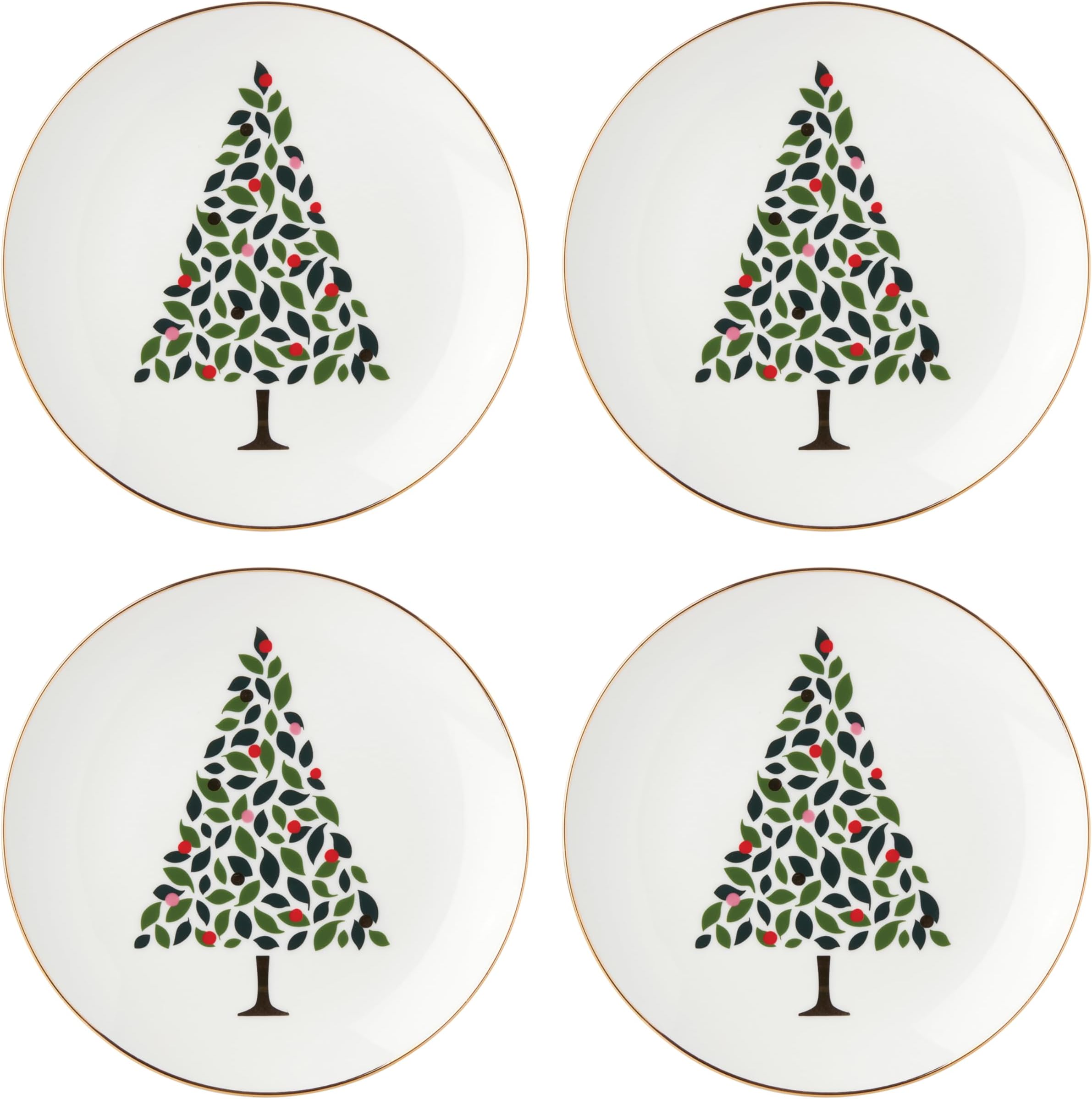 Amazon.com: Kate Spade new york Be Jolly Color 4-Piece Tidbit Plates, 4 ...