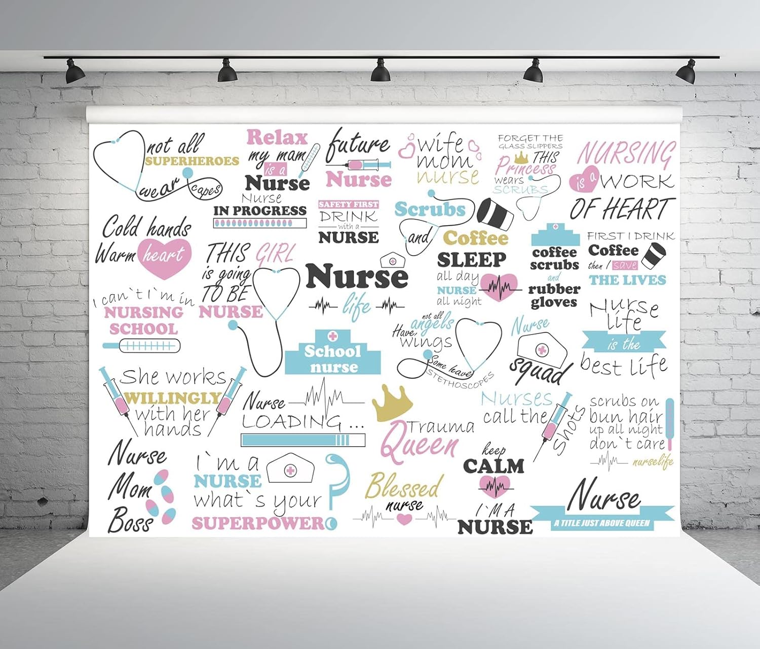 Amazon.com : BELECO 7x5ft Fabric Nurse Theme Photography Backdrop ...