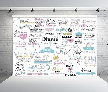 Amazon.com : BELECO 7x5ft Fabric Nurse Theme Photography Backdrop ...