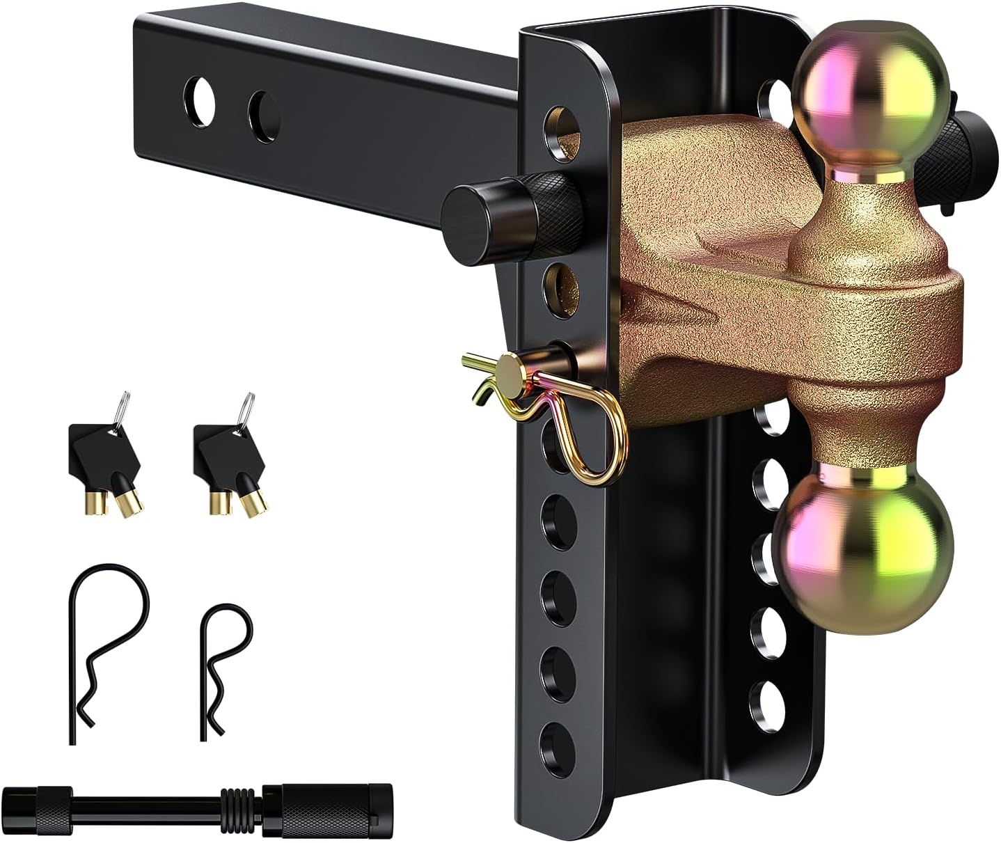 Amazon.com: TowSmart Adjustable Tri-Ball Mount Hitch, 6,000-10,000 lbs ...