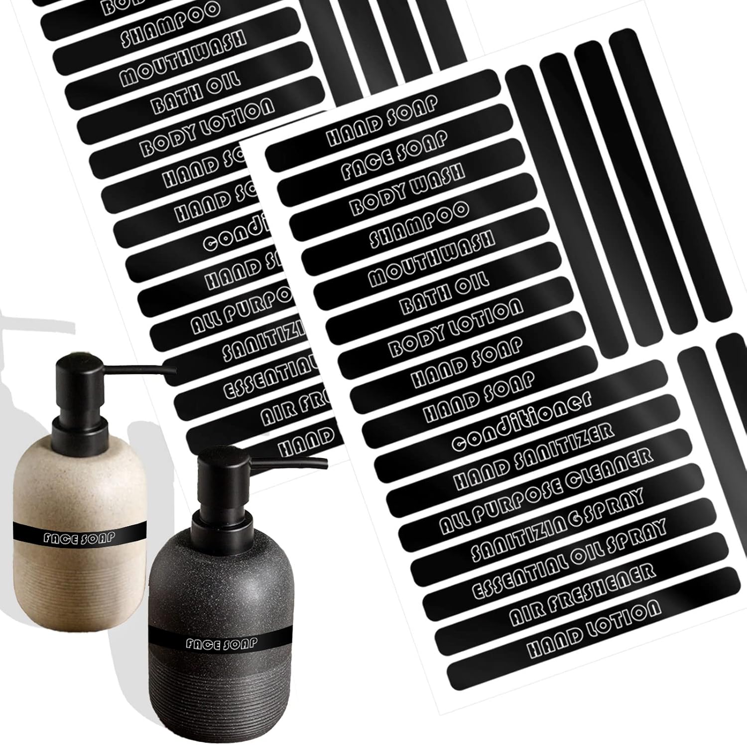 Amazon.com: Joyfulmap 30 PCS Hand Soap Dispenser Labels for Shampoo ...