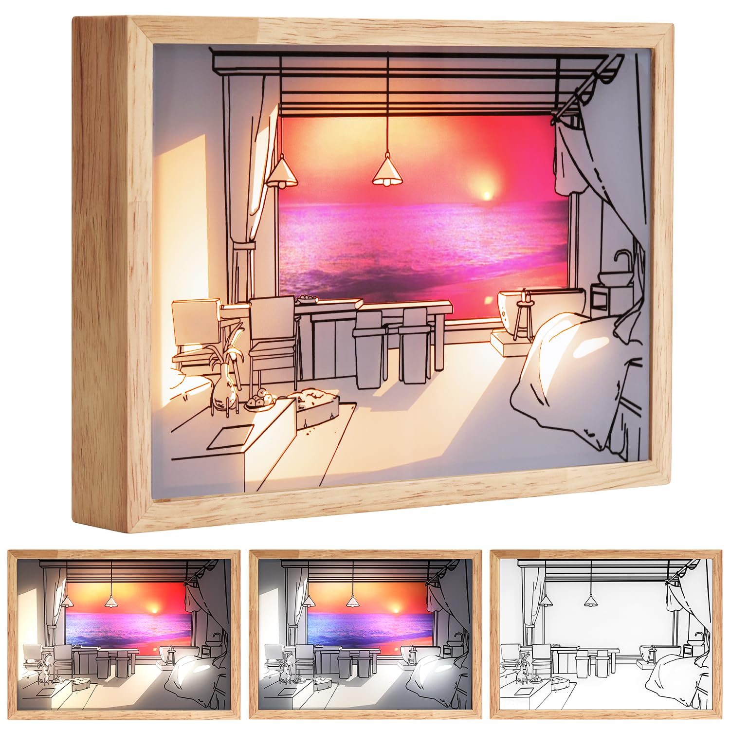 oGoDeal LED Nachtlicht Lichtmalerei Dekoration, Kreatives Leuchtender ...