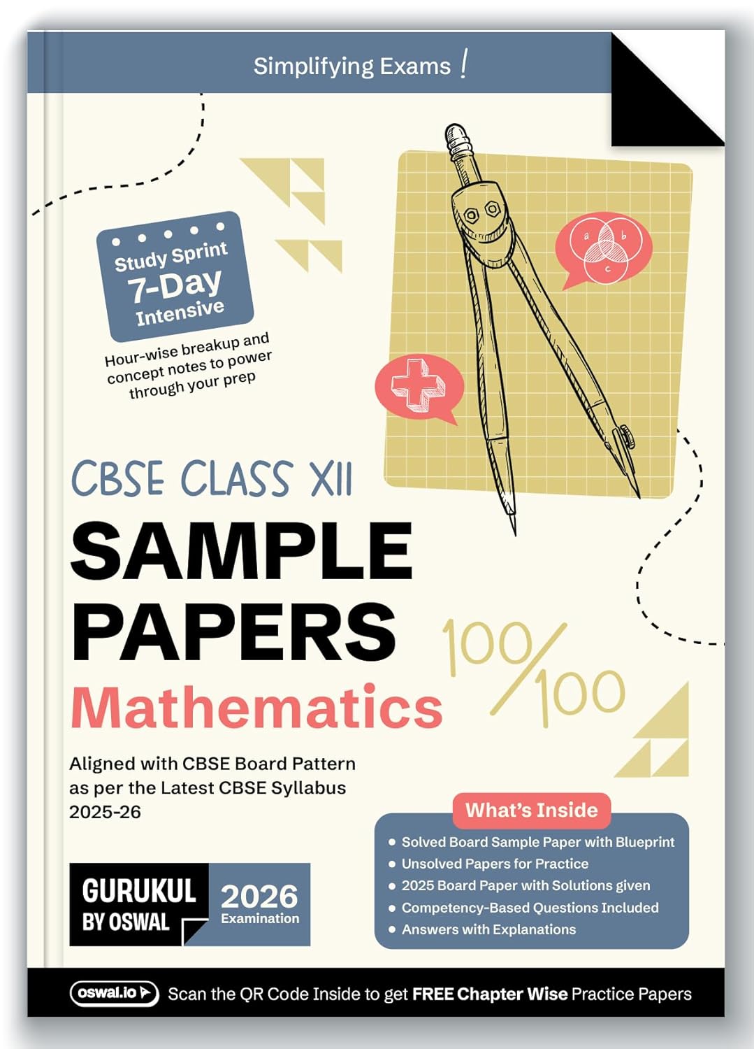 Gurukul By Oswal Maths Sample Papers for CBSE Class 12 Board Exam 2026 ...