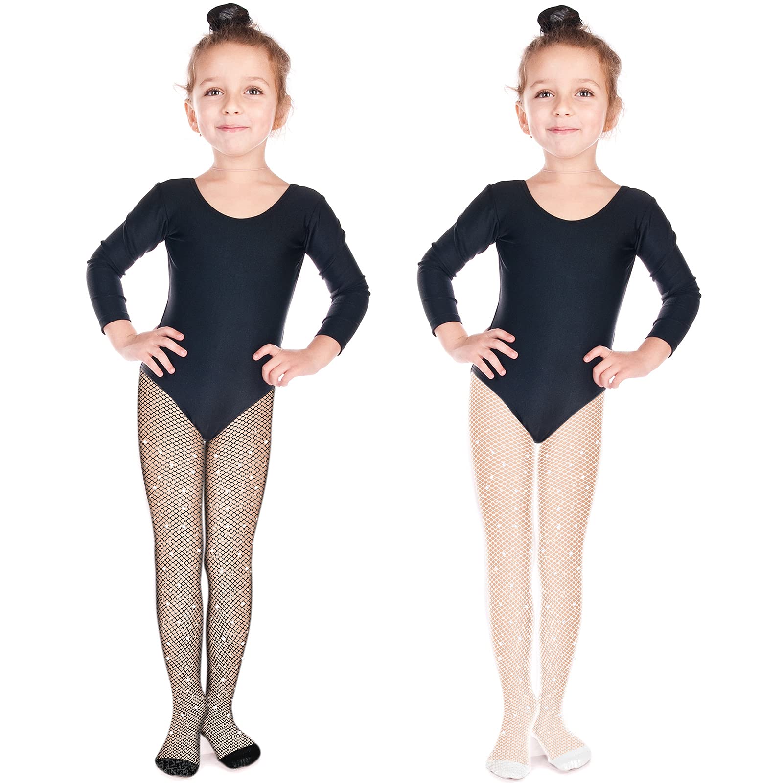 Amazon.com: 2 Pairs Girl's Fishnet Tights Fishnet Stockings Glitter ...