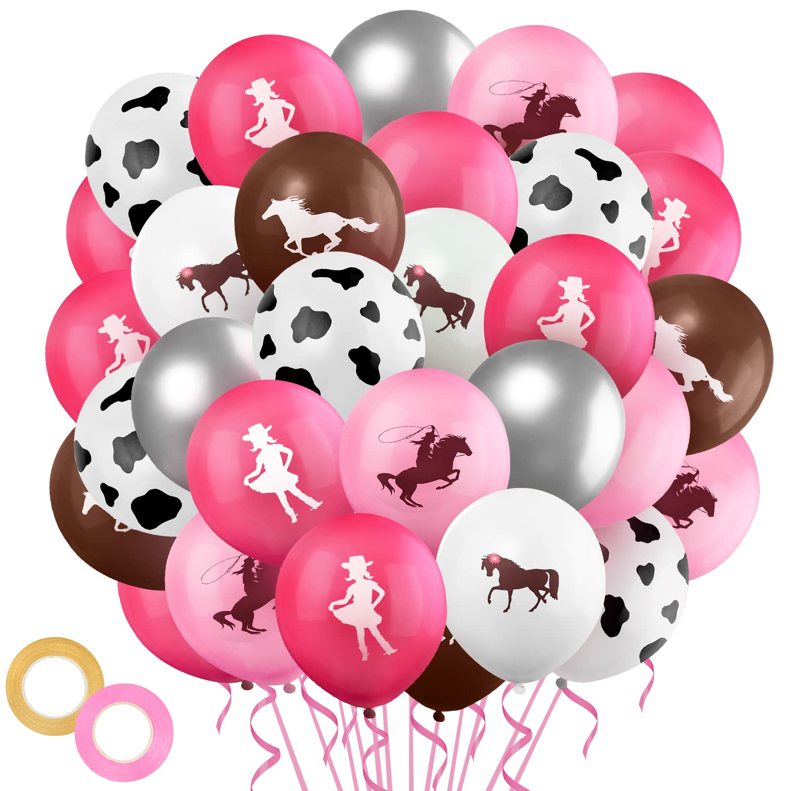 Buy 100 Pcs Cowgirl Balloons 12 Inch Western Cowgirl Cowboy Party ...