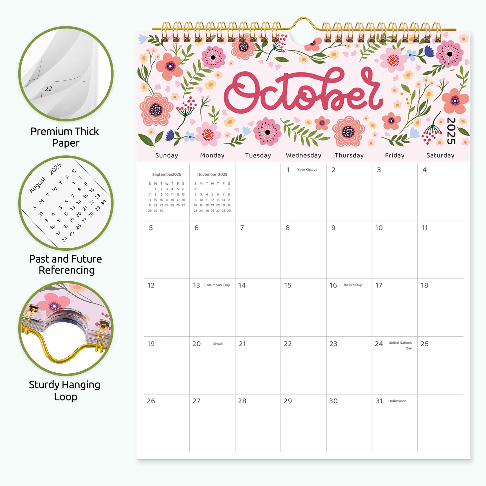 Snapklik.com : Zuozee Wall Calendar 2024-2025, Monthly Large Wall ...