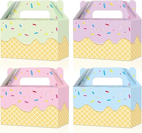 Amazon.com: Justforjoyful 24Pcs Ice Cream Party Favor Box - Colorful ...