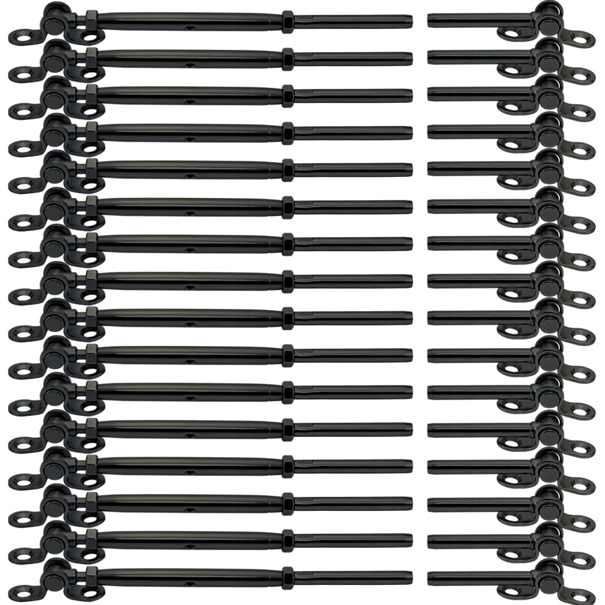 Sowtowe Black Cable Railing Hardware,20 Pairs Black Stainless Steel ...