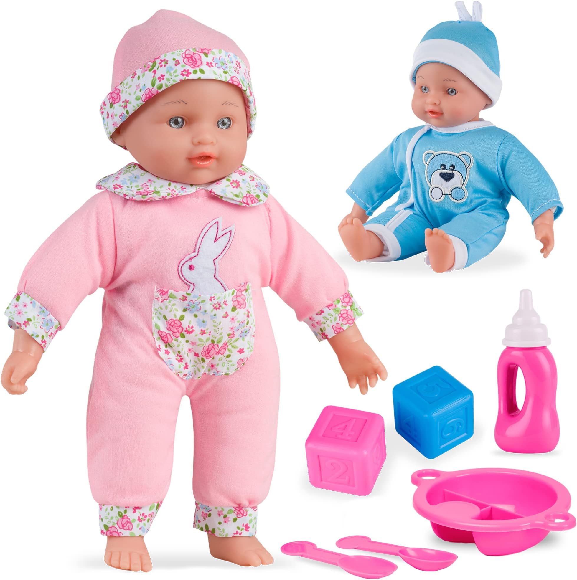 Molly Dolly Baby Doll Set - Soft Talking Doll With 2 Outfits ...