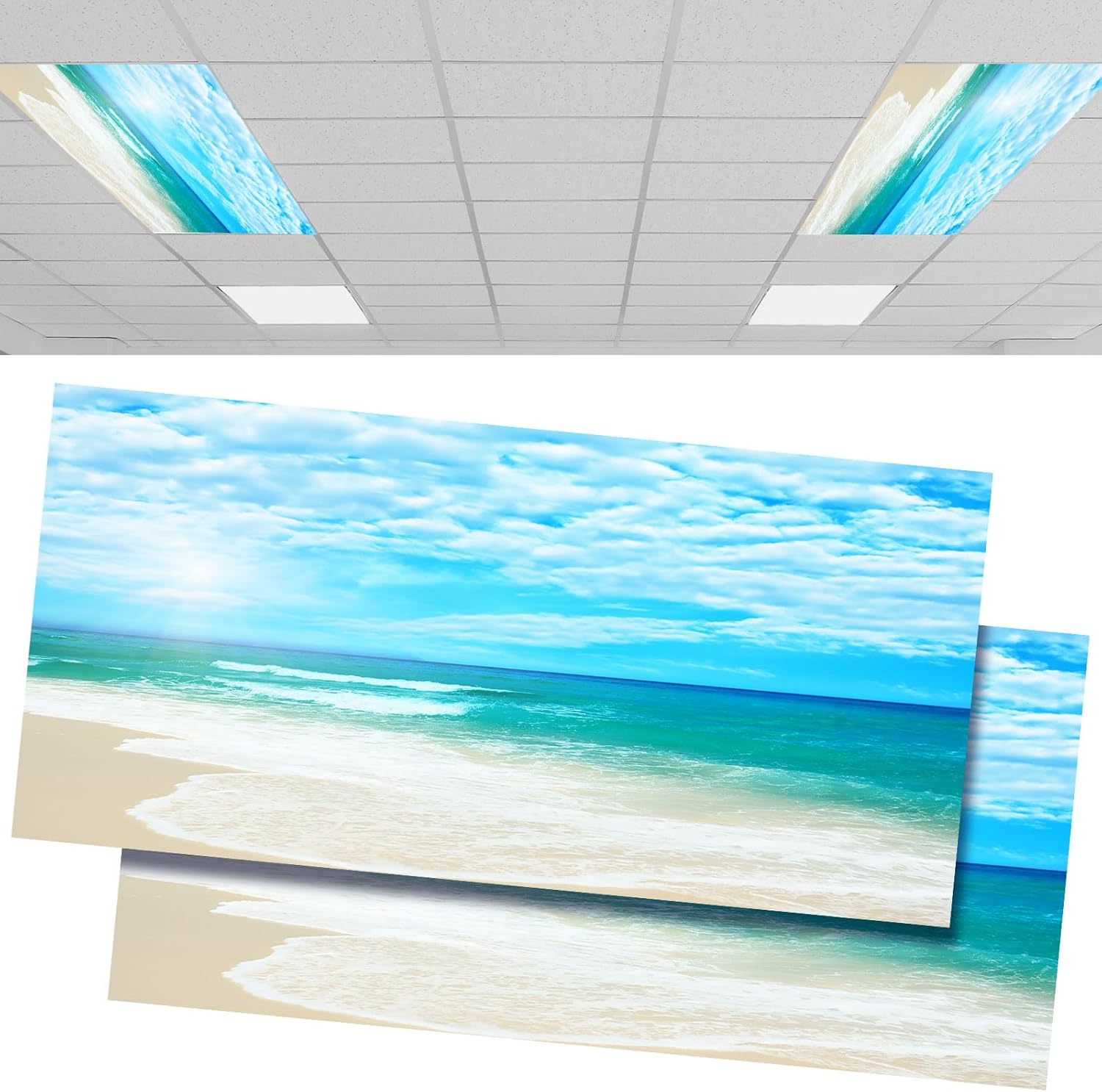 Amazon.com: Amylove 2 Pcs 4 x 2 Feet Plastic Fluorescent Light Covers ...