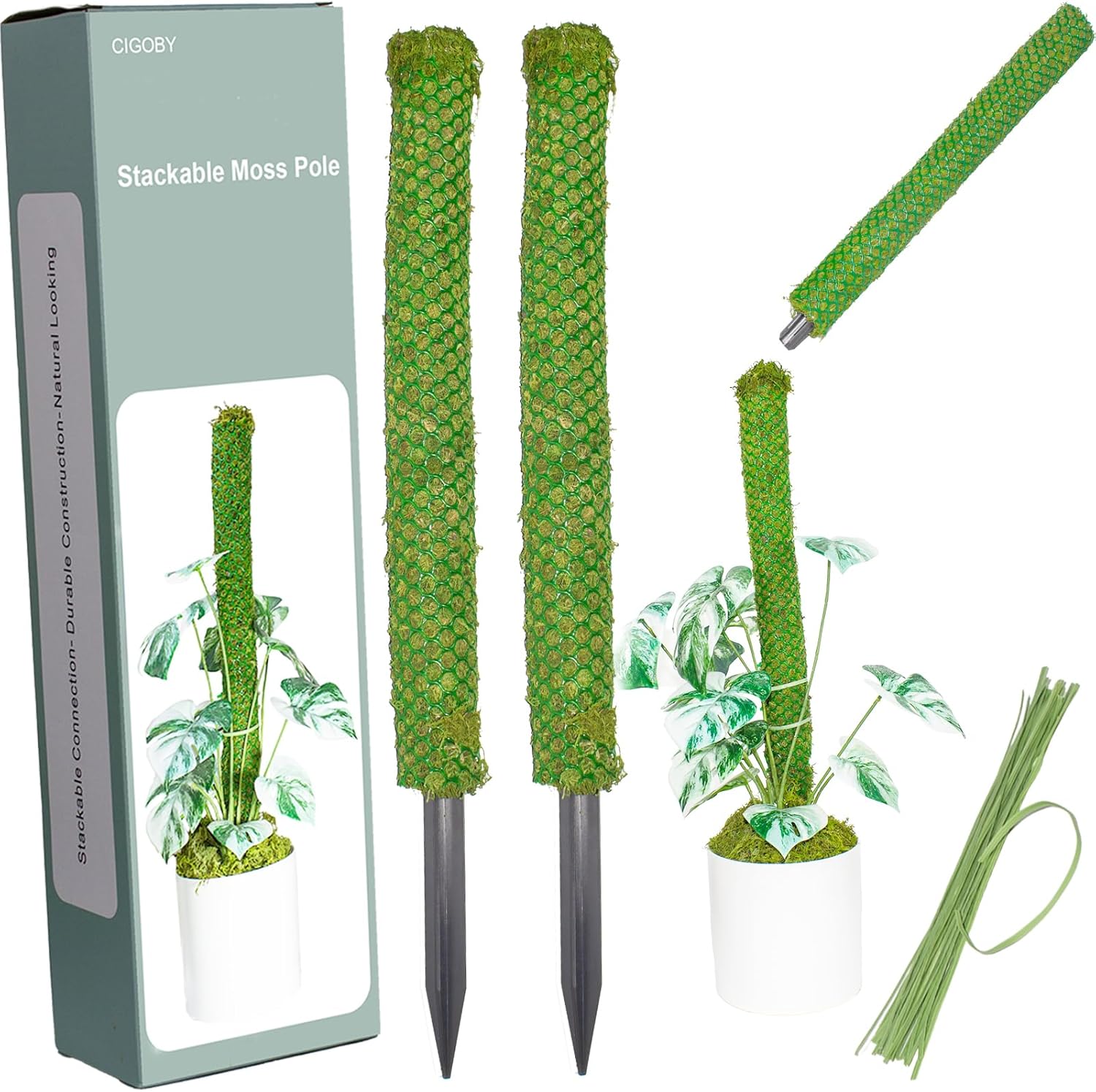 Amazon.com : 2pack 48inch Handmade Big Mesh Moss Pole for Plants ...