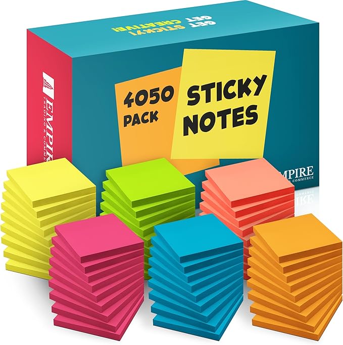 Empire 4050 Pastel Sticky Notes Enhance Organization with Removable ...