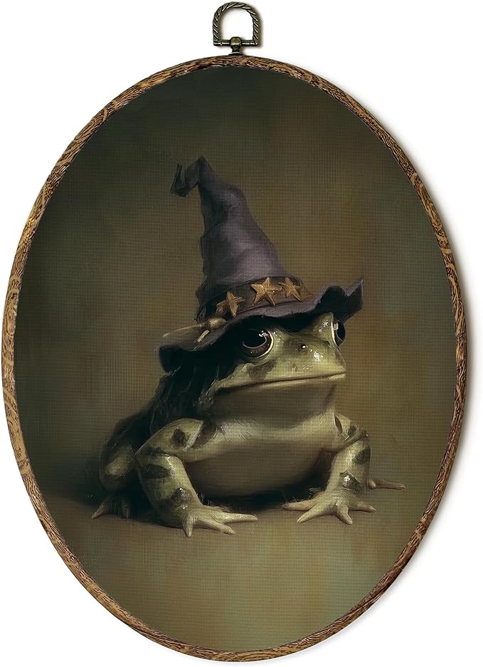 Amazon.com: OINDADE Witchy Toad Frog Oval Wall Art Decor, Dark Academia ...