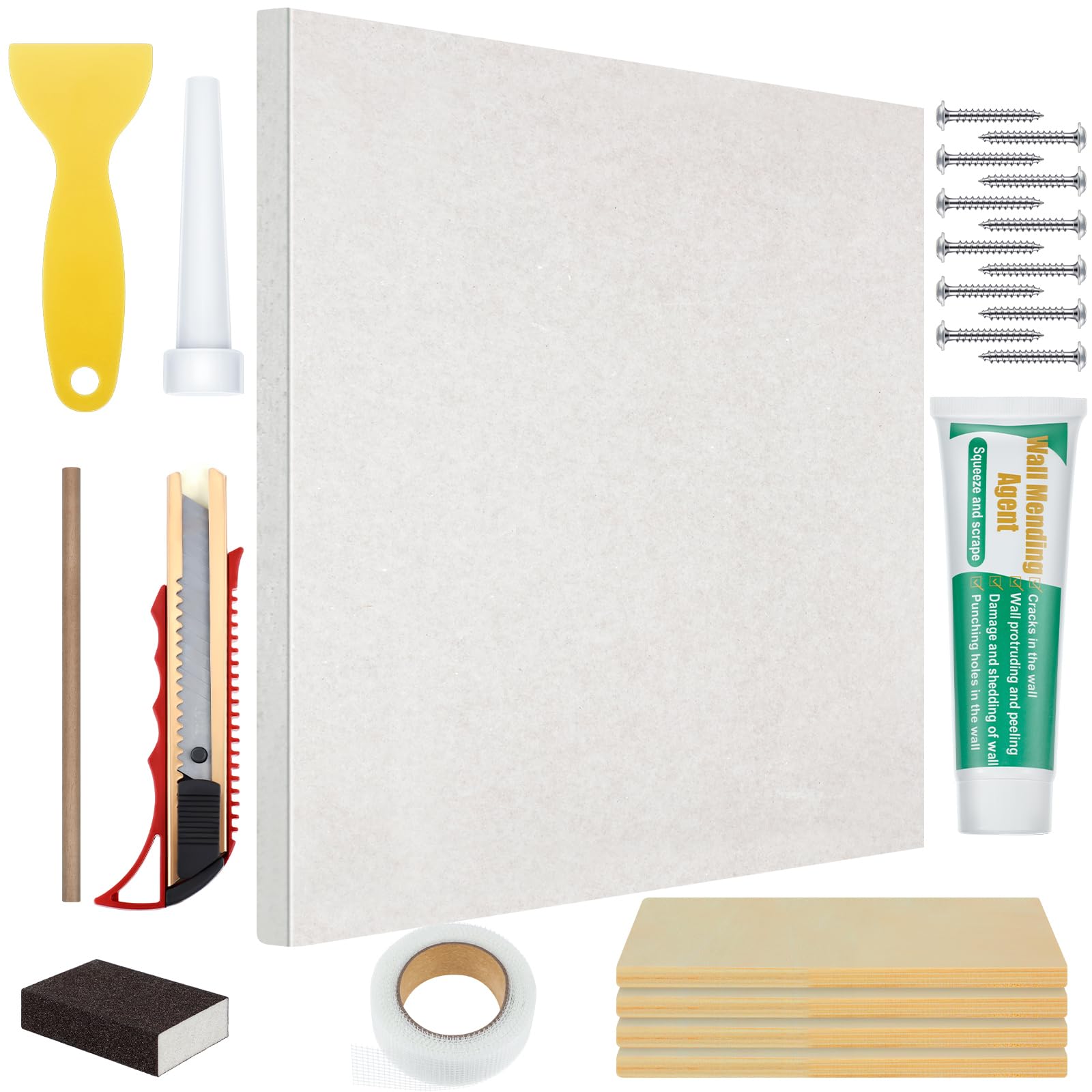 Amazon.com: Landical 22 Pcs 12 x12 x1/2 Drywall Repair Kit Drywall Hole ...