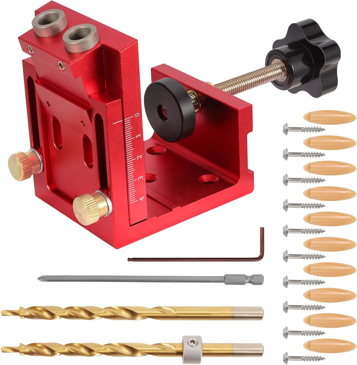 Pocket Hole Jig Tool Kit for Carpentry with Guide Hole Block with ...