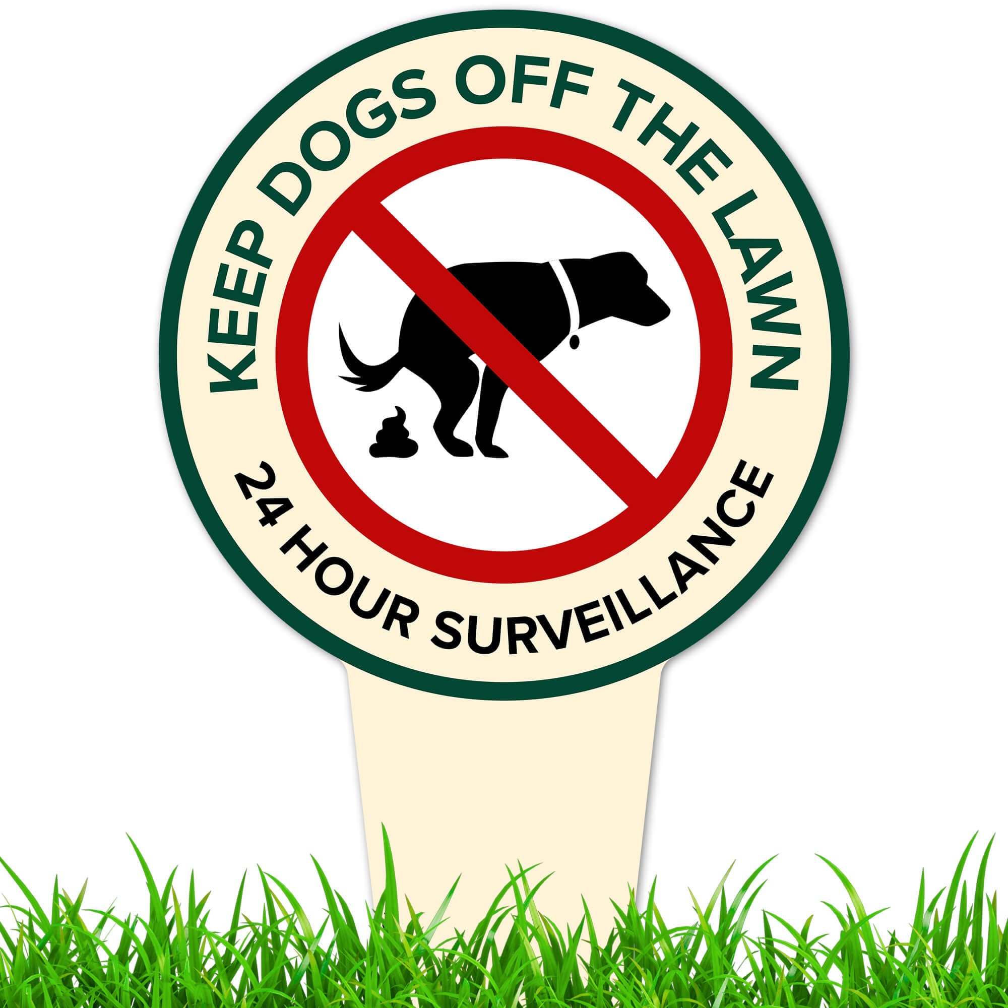 Amazon.com: Keep Dogs Off The Lawn, 24 Hour Surveillance Sign, 7x13 ...