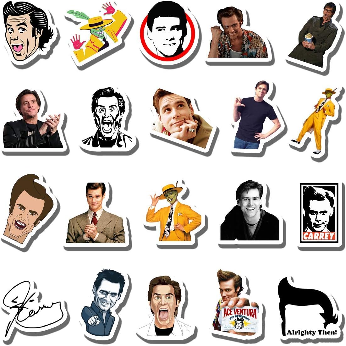 Amazon.com: 20 PCS Stickers Pack Jim Aesthetic Carrey Vinyl Colorful ...