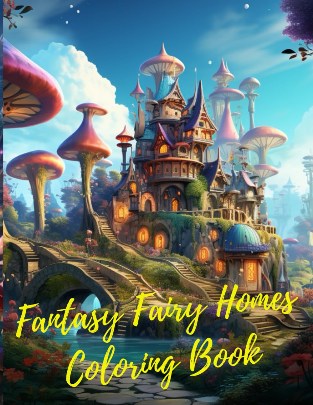 Amazon.com: Fantasy Fairy Homes Coloring Book For Adults , Teens & Kids ...