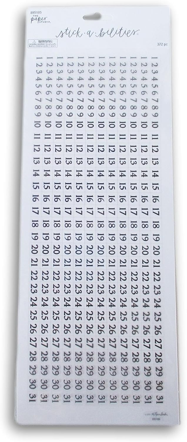 Amazon.com: Calendar Date Number Stickers - Black Label Stickers for ...
