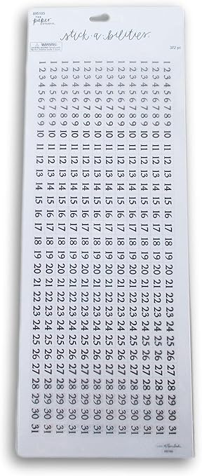 Amazon.com: Calendar Date Number Stickers - Black Label Stickers for ...
