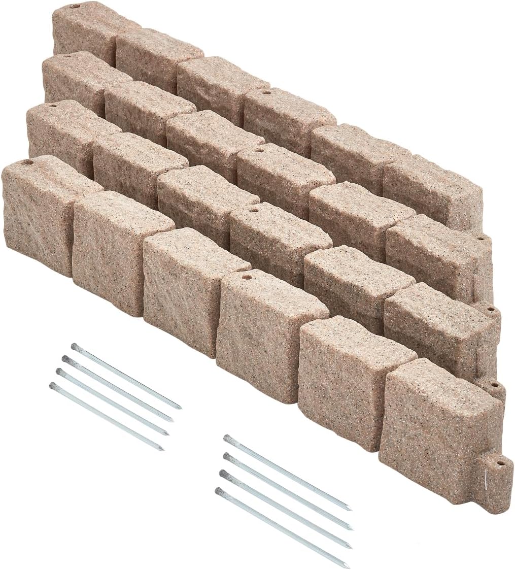 Amazon.com : VEVOR Faux Stone Landscape Edging, No Dig Garden Edging ...