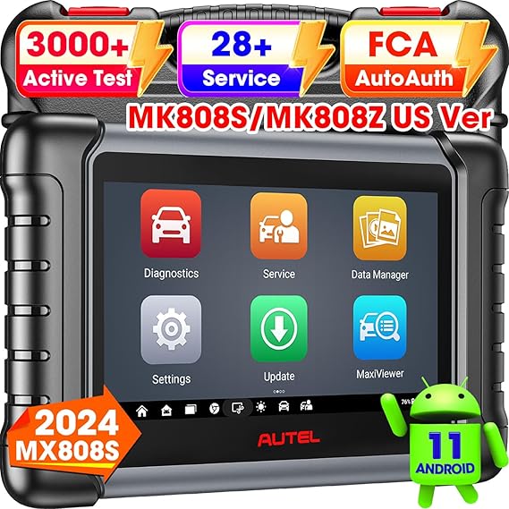 Autel Scanner MaxiCheck MX808S, 2024 Android 11 US Ver. of MaxiCOM MK808S/ MK808Z, Newer Model ...