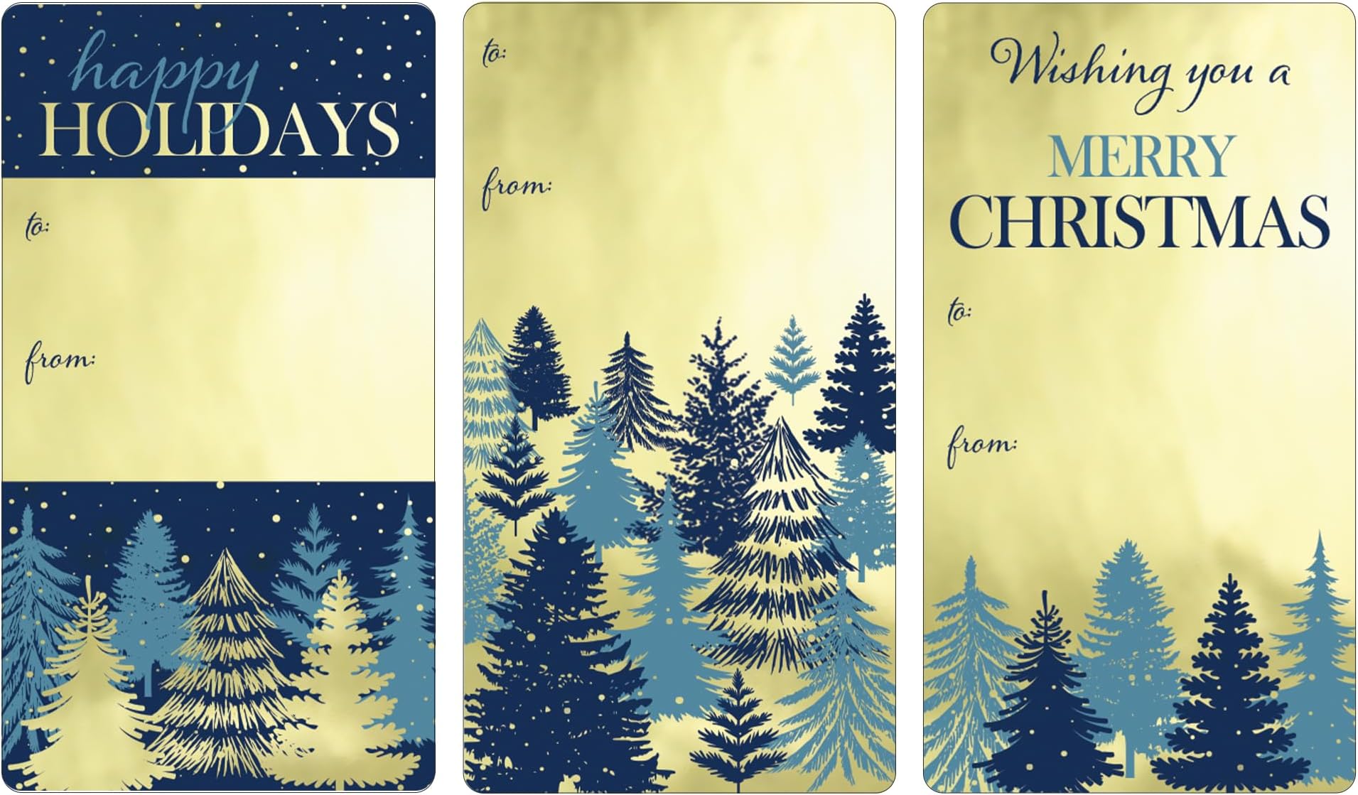 Amazon.com: Blue and Gold Christmas Gift Tags- 75 Count, Peel and Stick ...