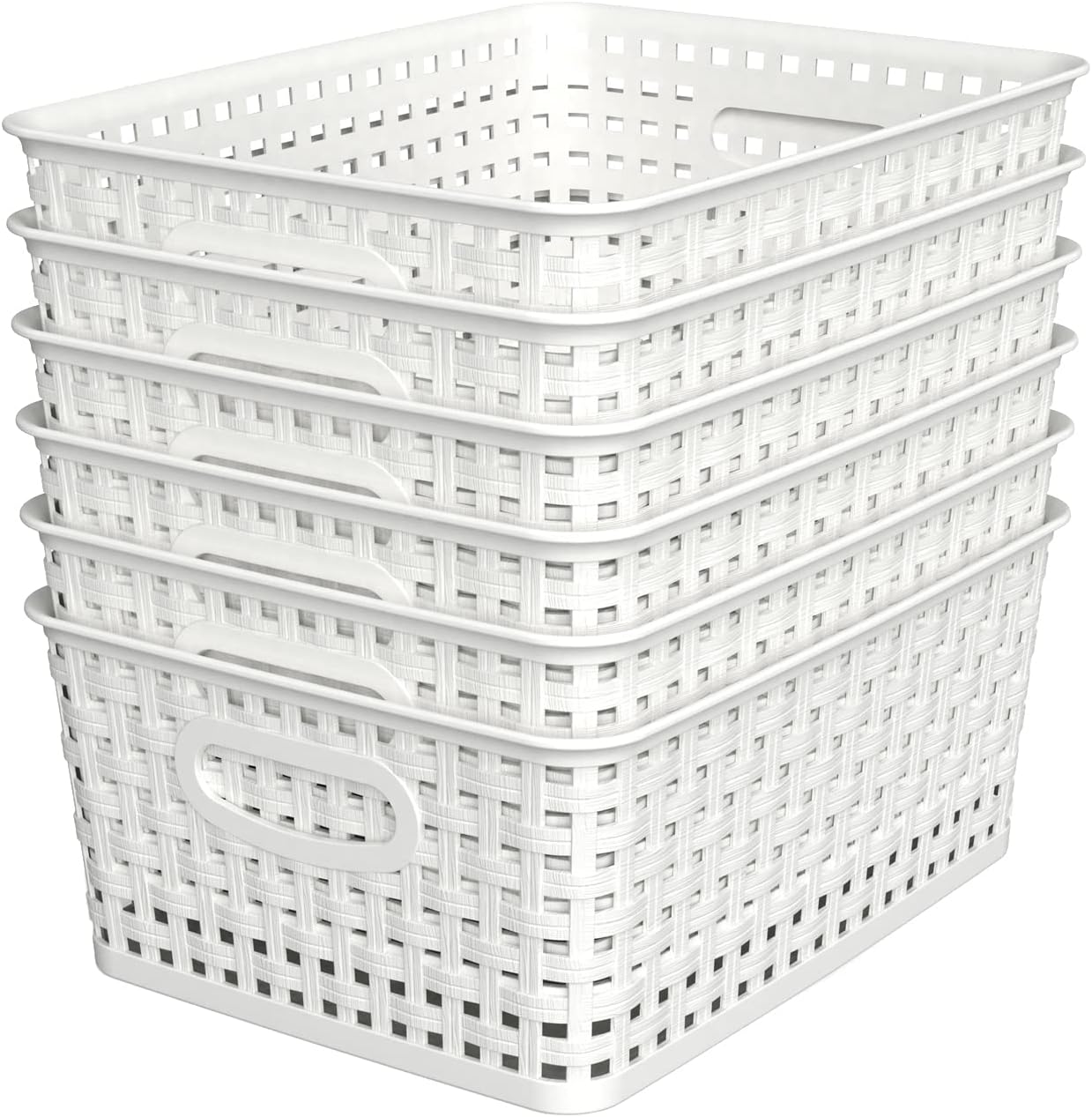 Amazon.com - Lesbin White Plastic Weave Baskets, 4-Pack