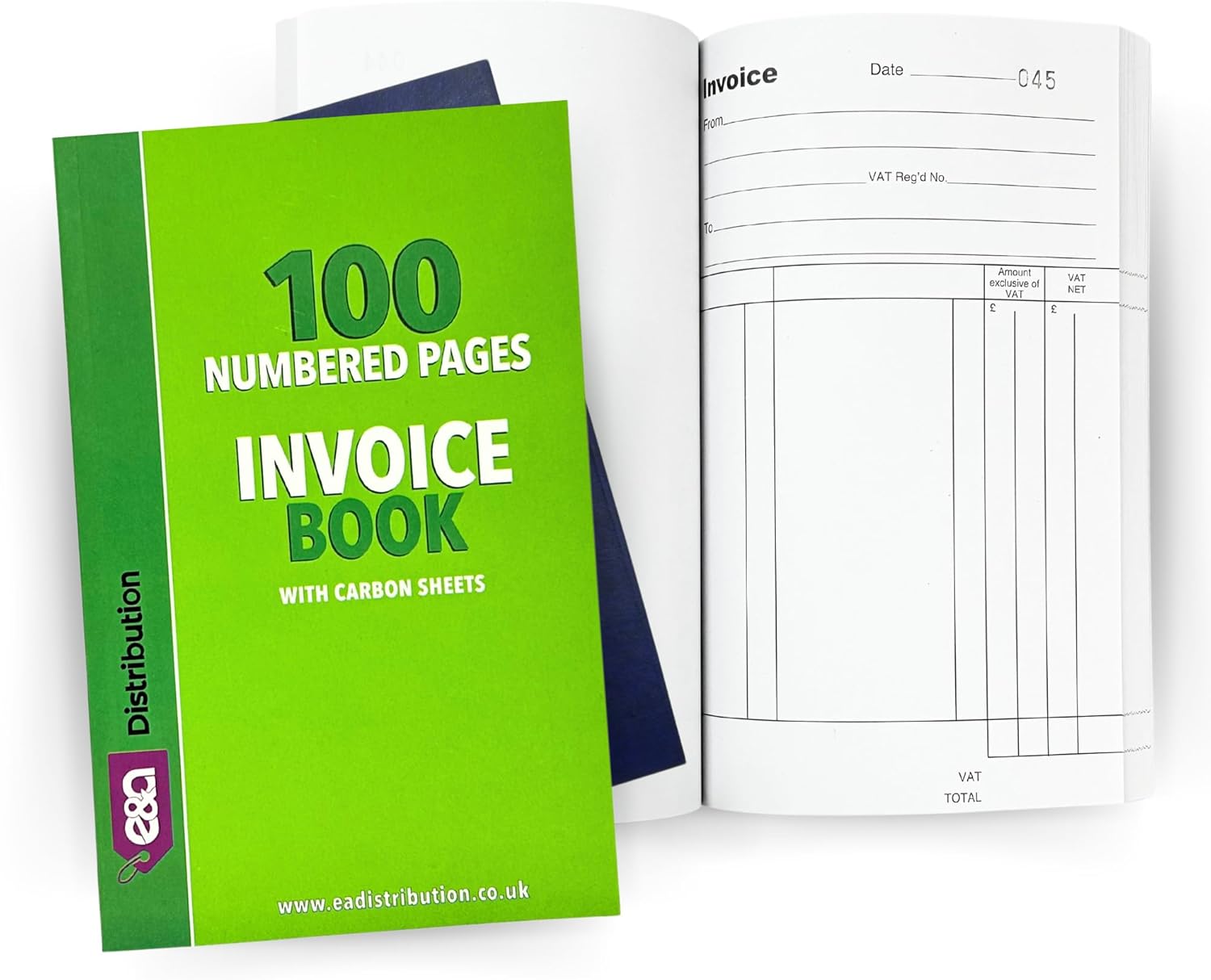 Invoice Book 100 Numbered Pages Green with Carbon Sheets Office ...