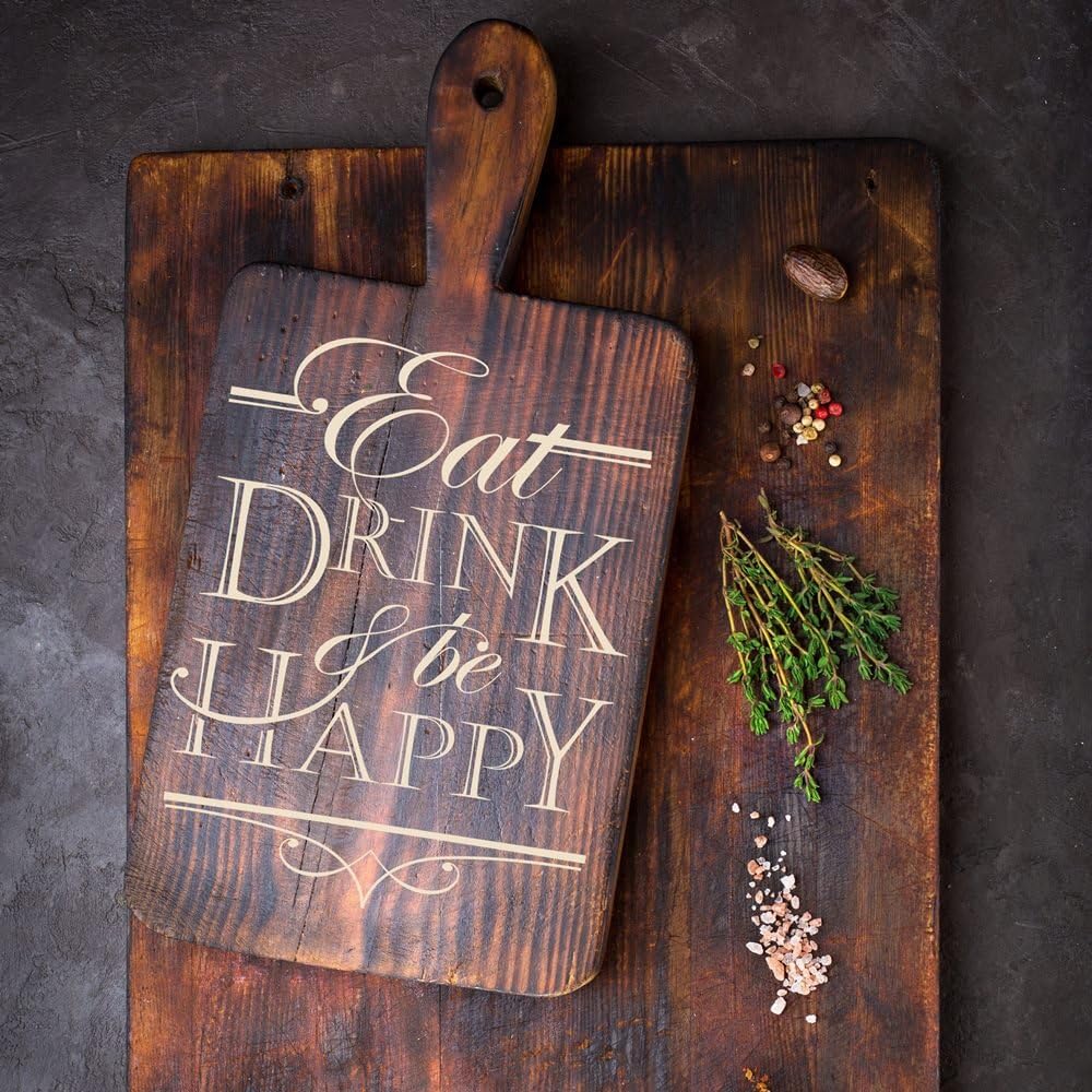 Amazon.com: "Eat Drink and Be Happy" Kitchen Wall Decal Sticker ...