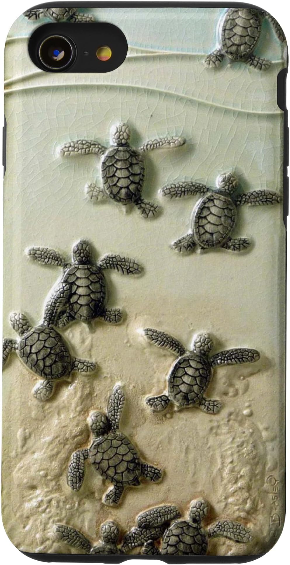 Amazon.com: iPhone SE (2020) / 7 / 8 Baby Green Sea Turtles Case Blue ...
