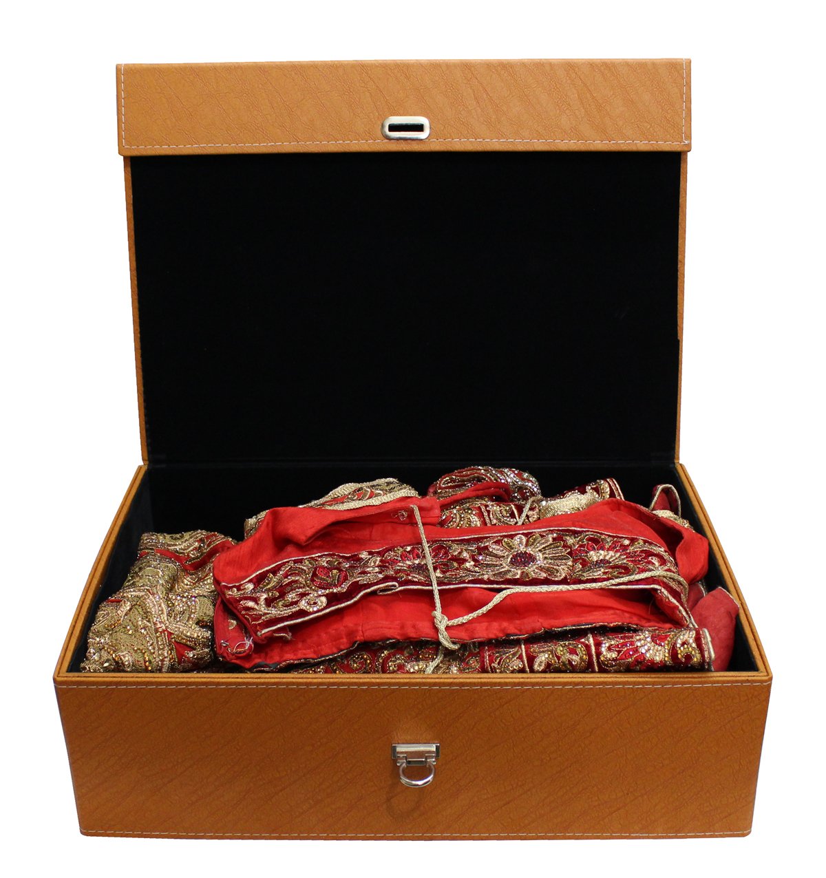 La Corsa Wooden and Leatherette Lehenga Box | Premium Lehenga Organiser ...