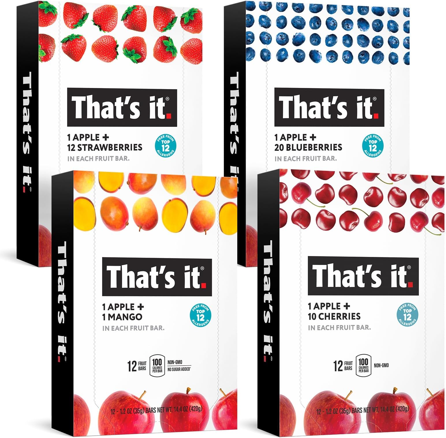 Amazon.com: That's it. Mini Fruit Bars (Variety 24 Pack) No Sugar Added ...