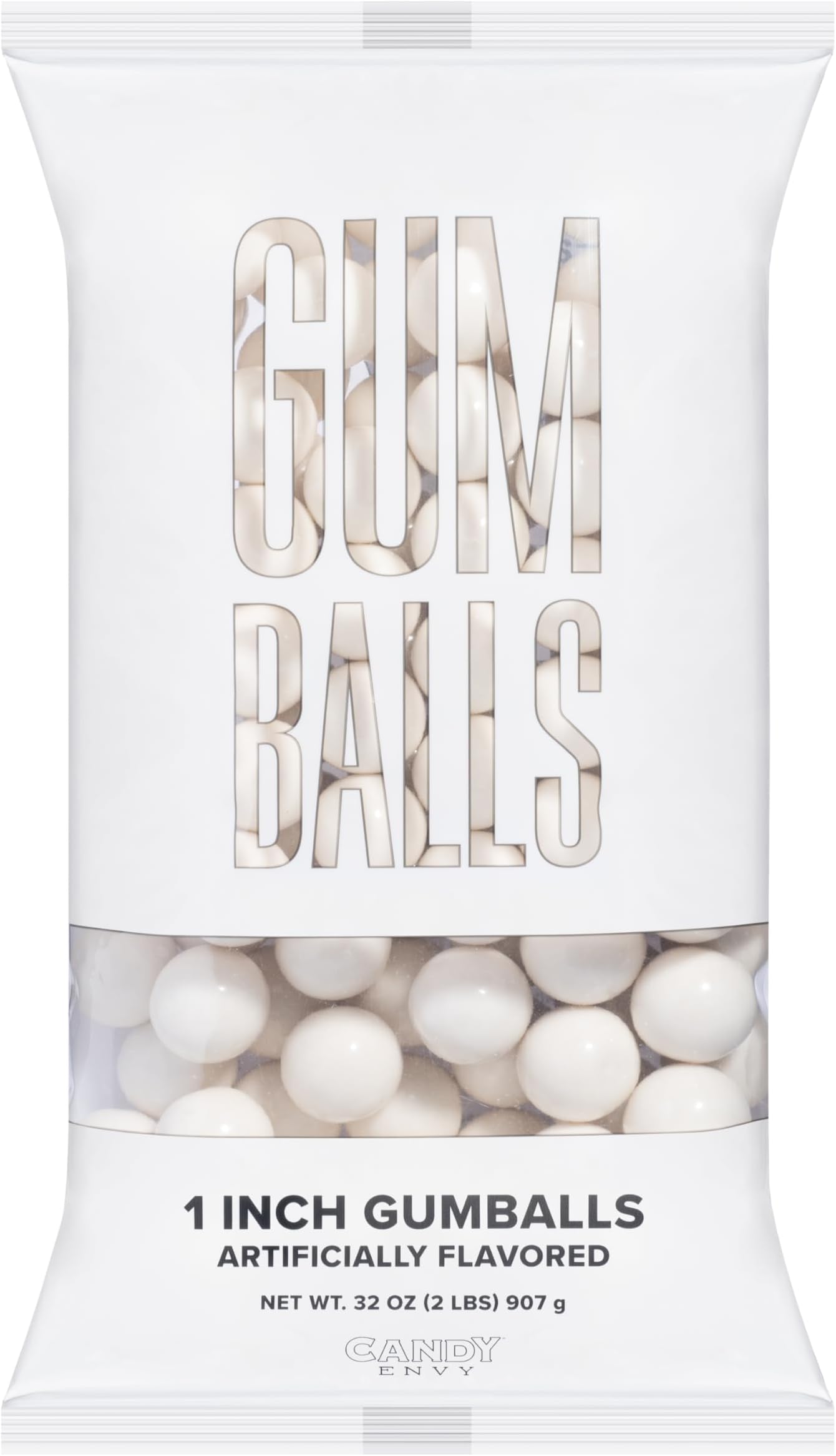 Amazon.com : Candy Envy 1" White Gumballs - 2 Pound Bag - Approximately ...