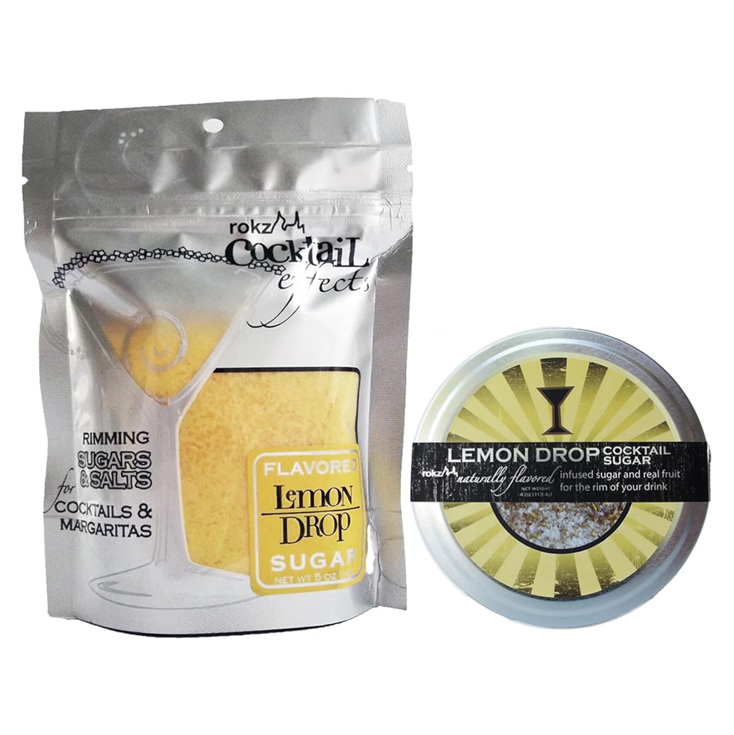 Amazon.com: Rokz Lemon Drop Cocktail Sugar Rimmerz Bundle - 5 Ounce Bag ...