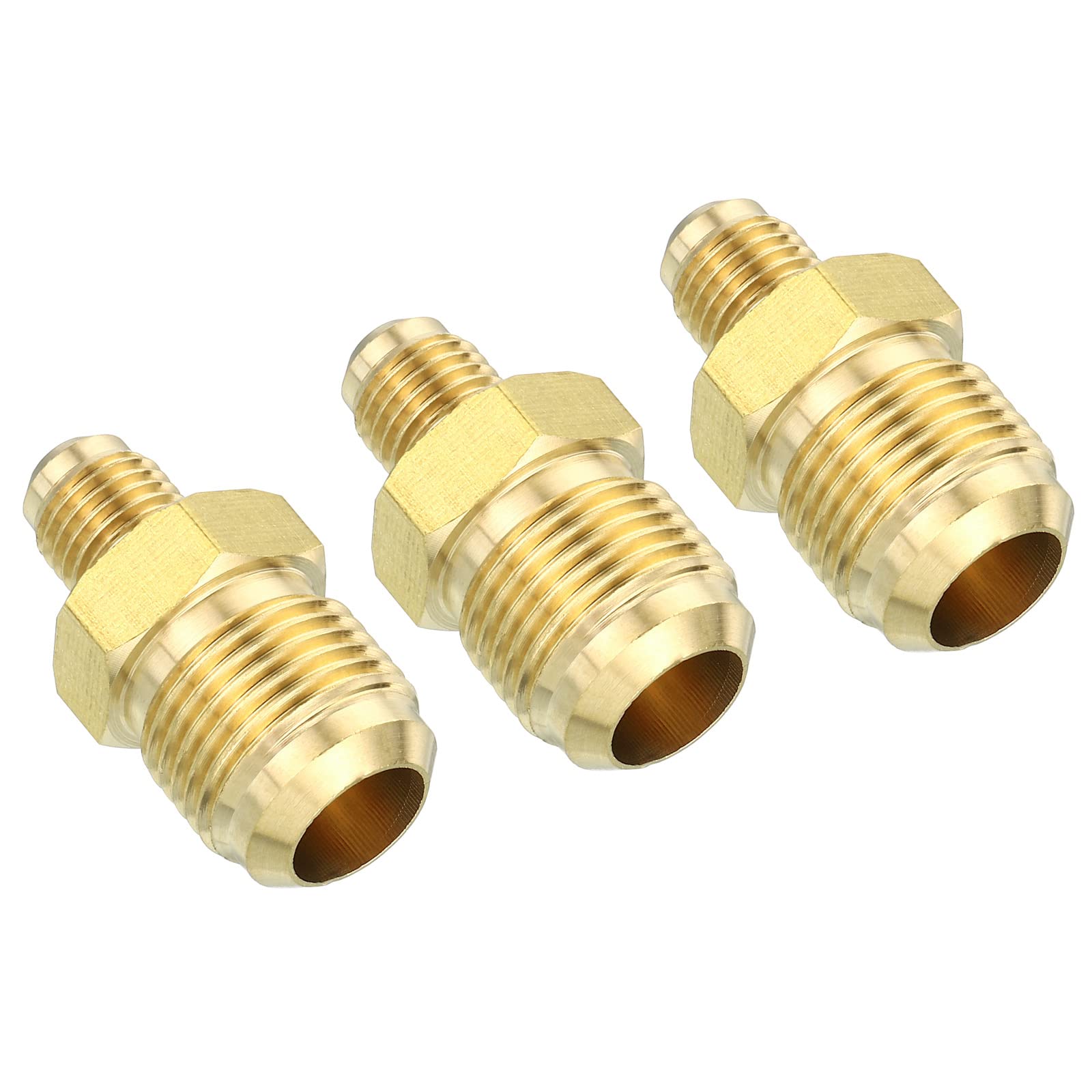Amazon.com: PATIKIL 1/4"Male x 1/2" Male Brass Flare Union Connector, 2 ...