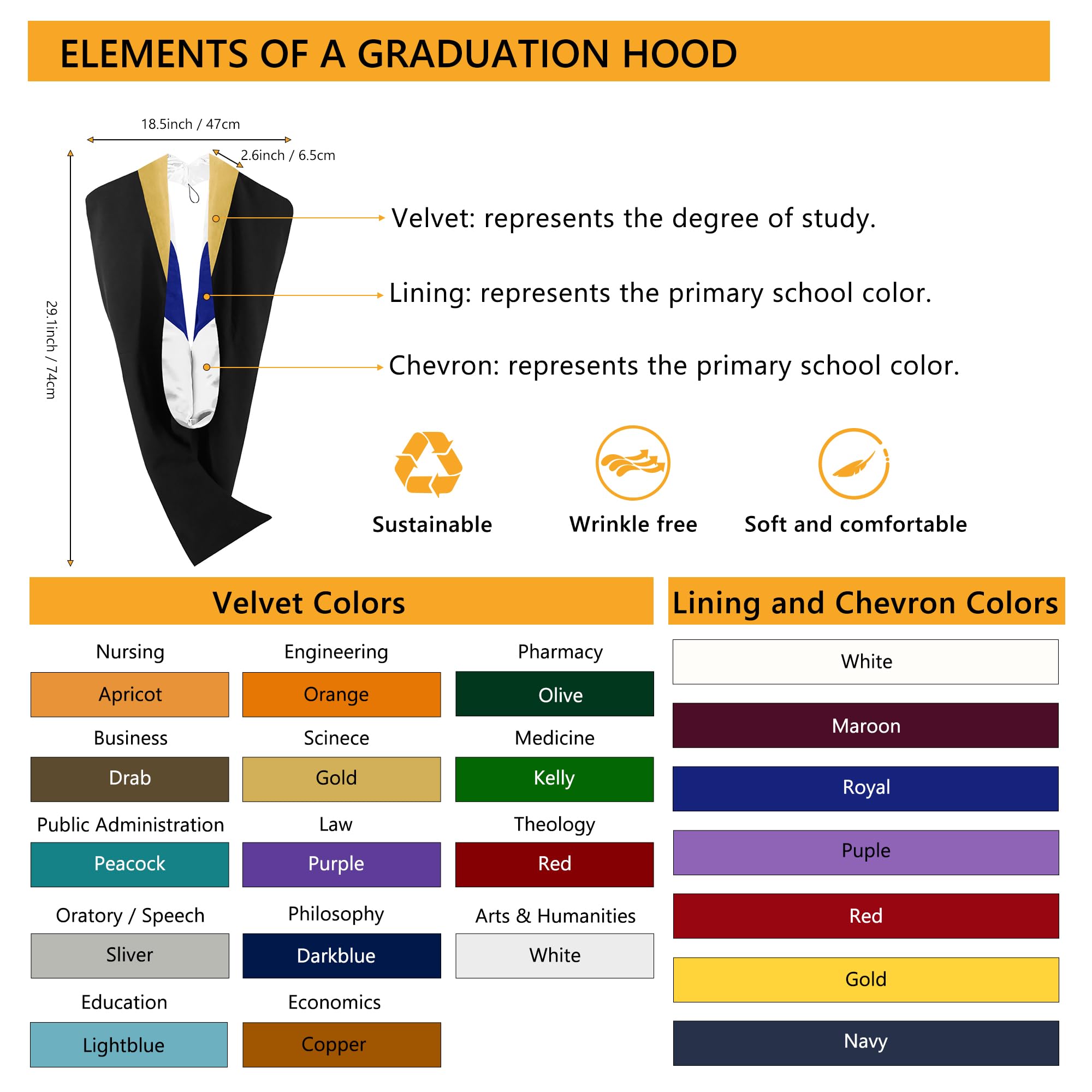 Snapklik.com : GraduationMall Bachelor Graduation Hood Deluxe ...