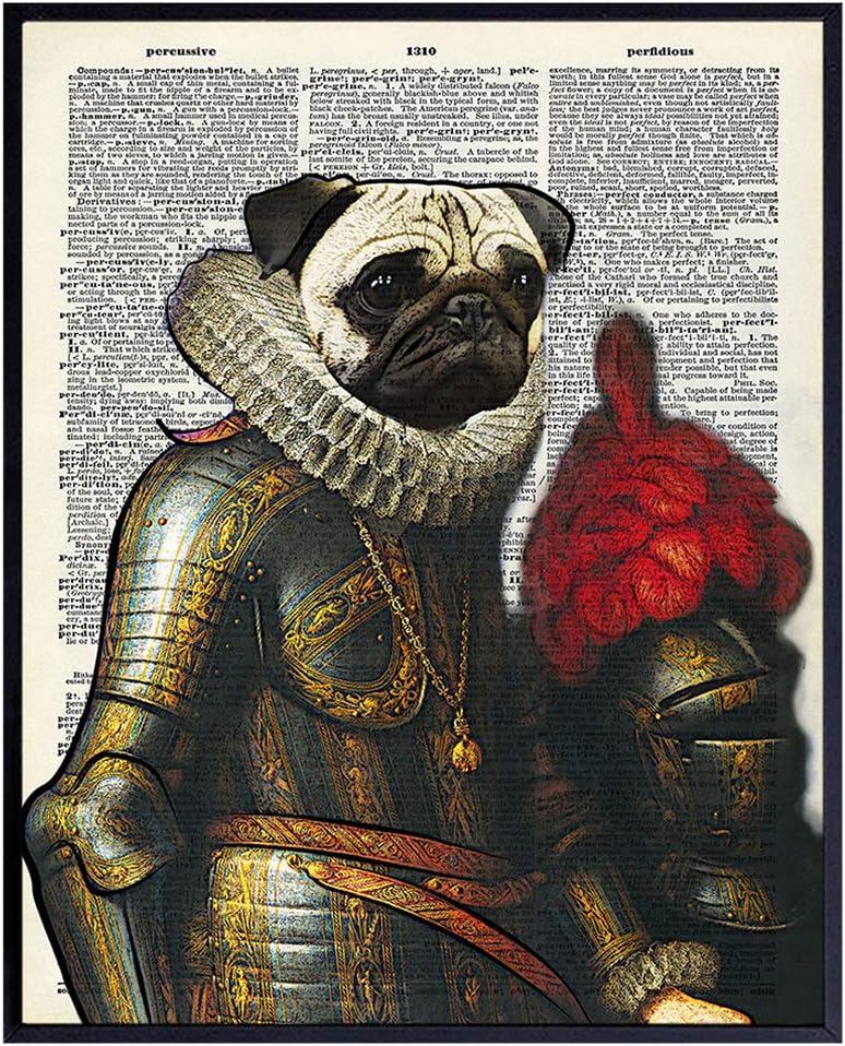Amazon.com: Pug Dictionary Art Print - Vintage Upcycled Wall Art Poster ...