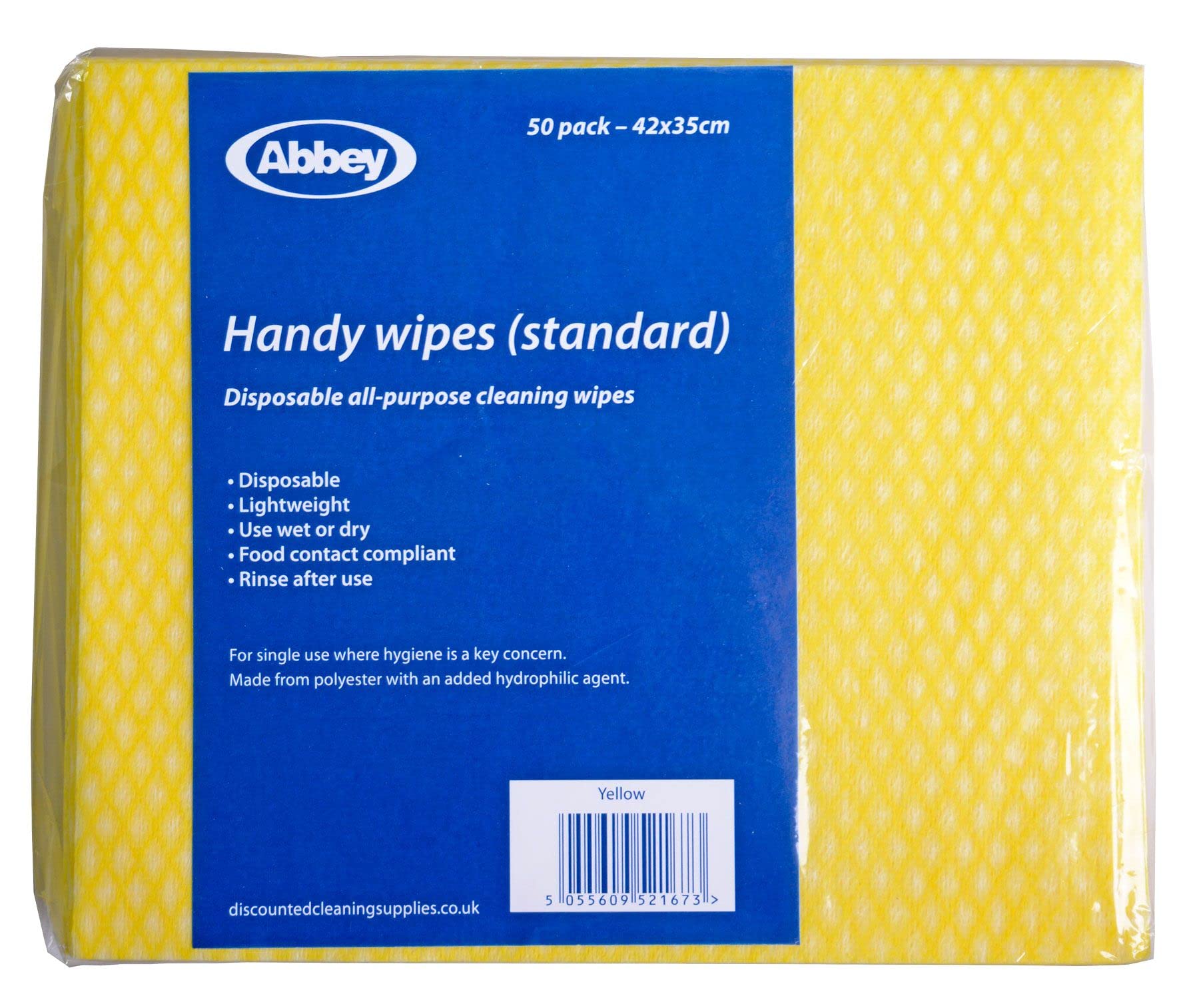Abbey Pack of 50 Disposable J Cloths Non Woven Wipes – All Purpose ...